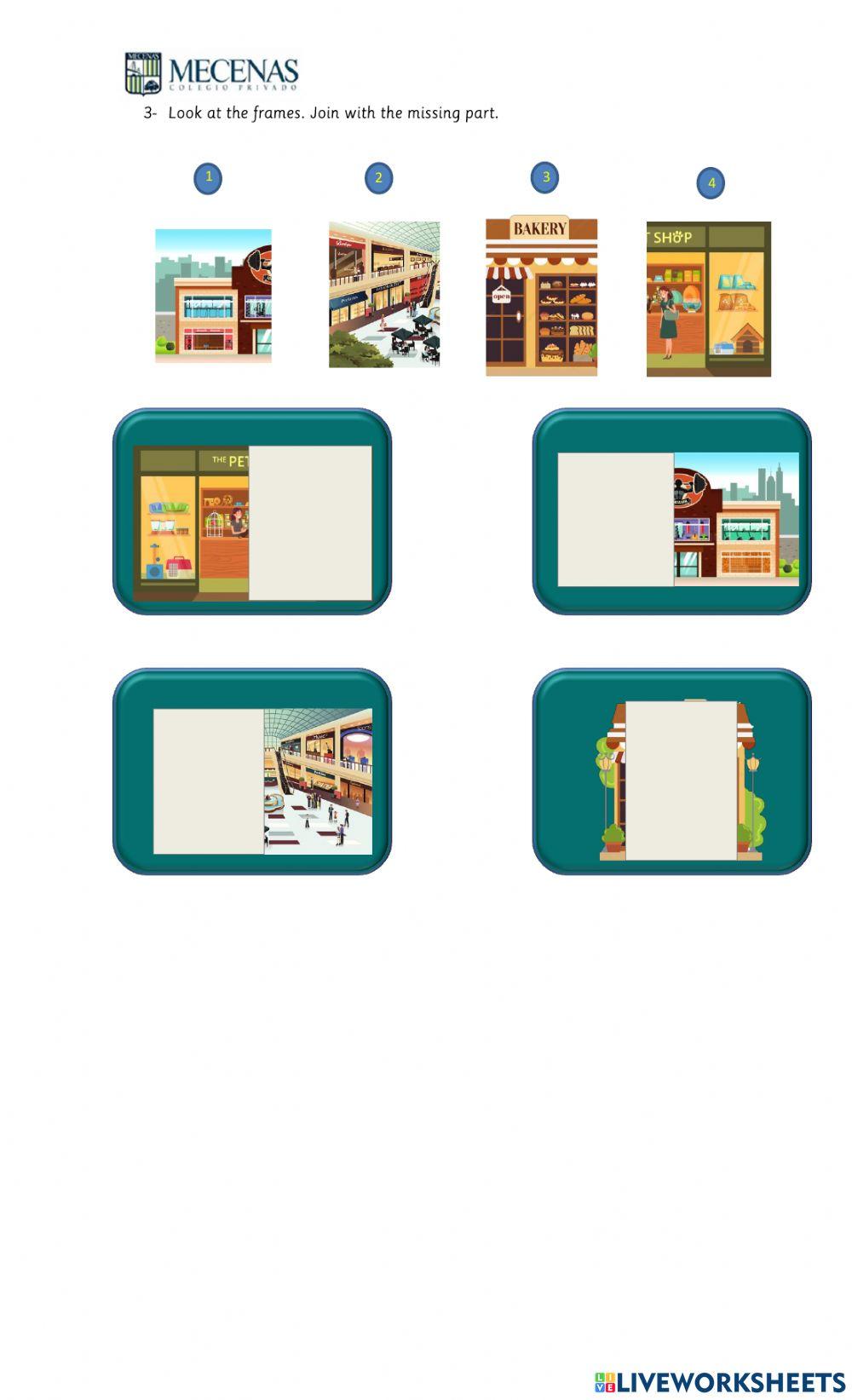 Places in town II worksheet | Live Worksheets