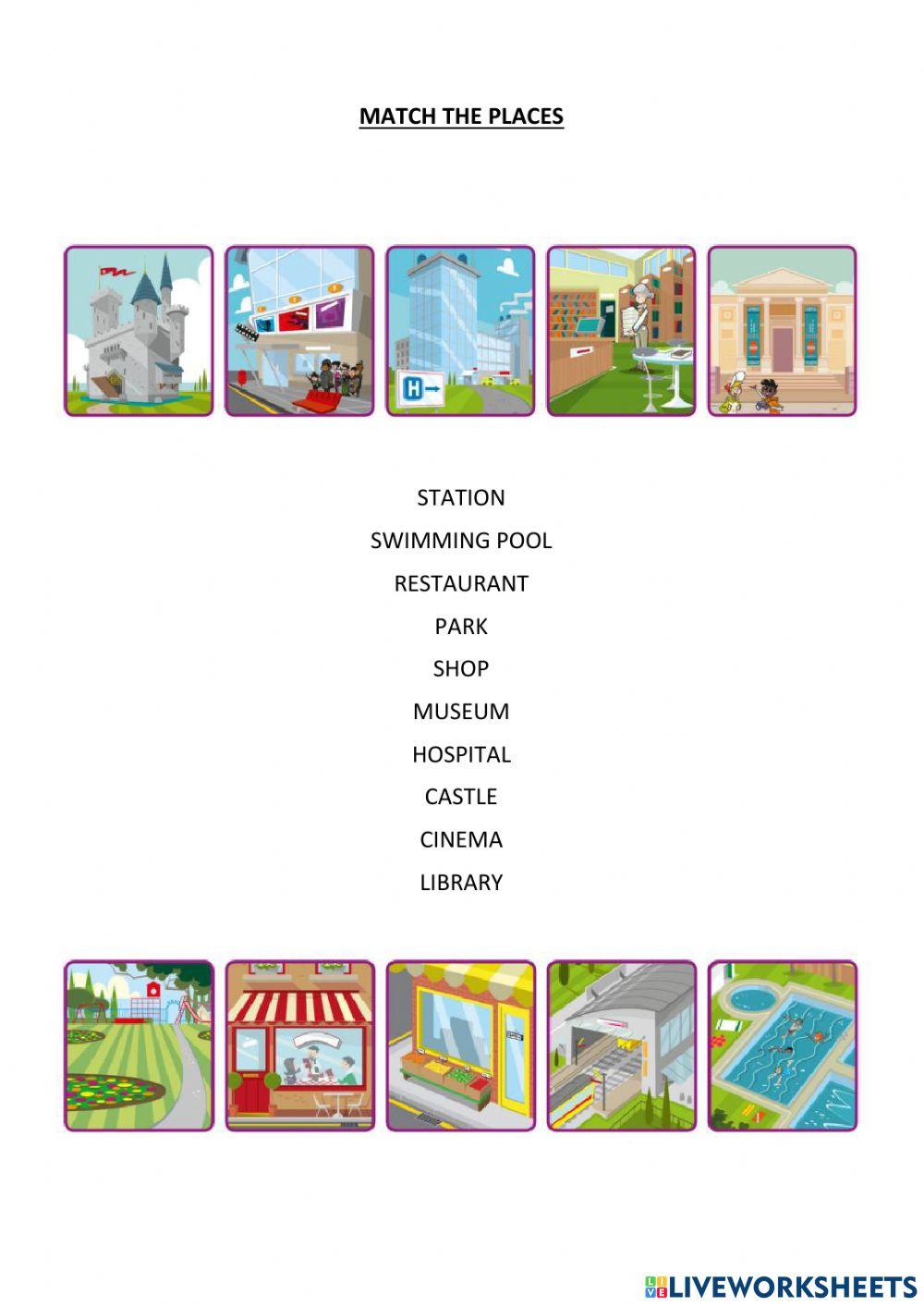 Places in town online exercise for Starters | Live Worksheets