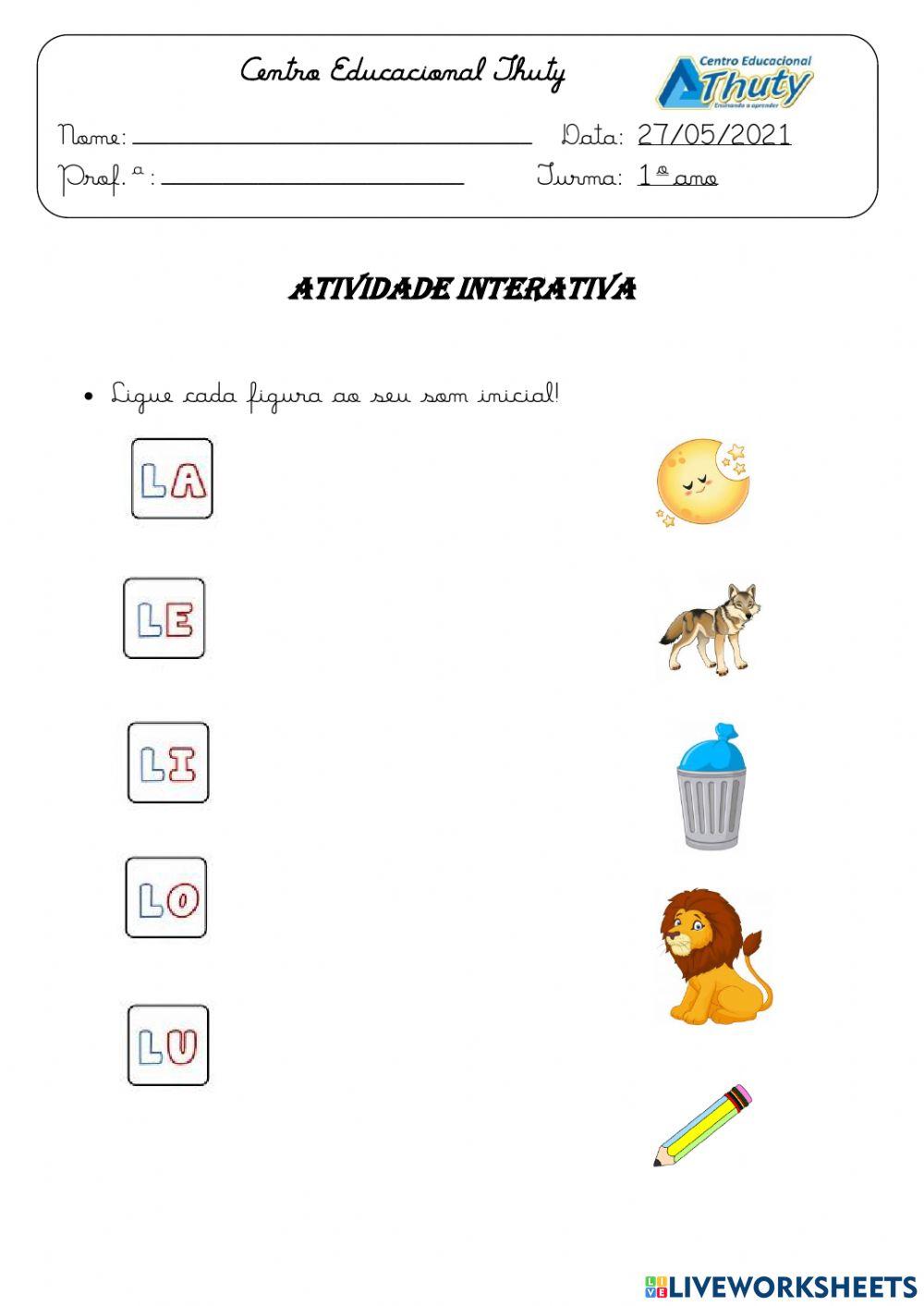 Letra L interactive activity for 1º ano | Live Worksheets