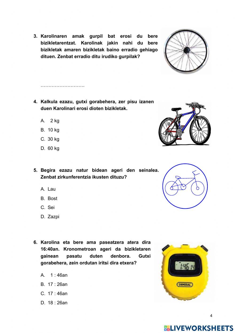 Problemak | Aitzitzi | Live Worksheets