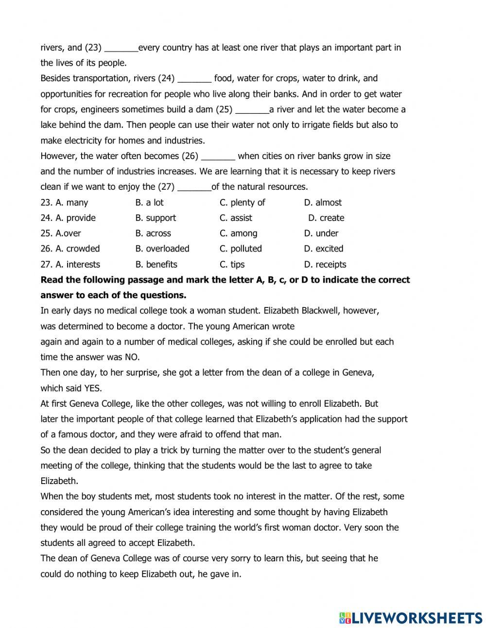 P6 | Free Interactive Worksheets | 1038749