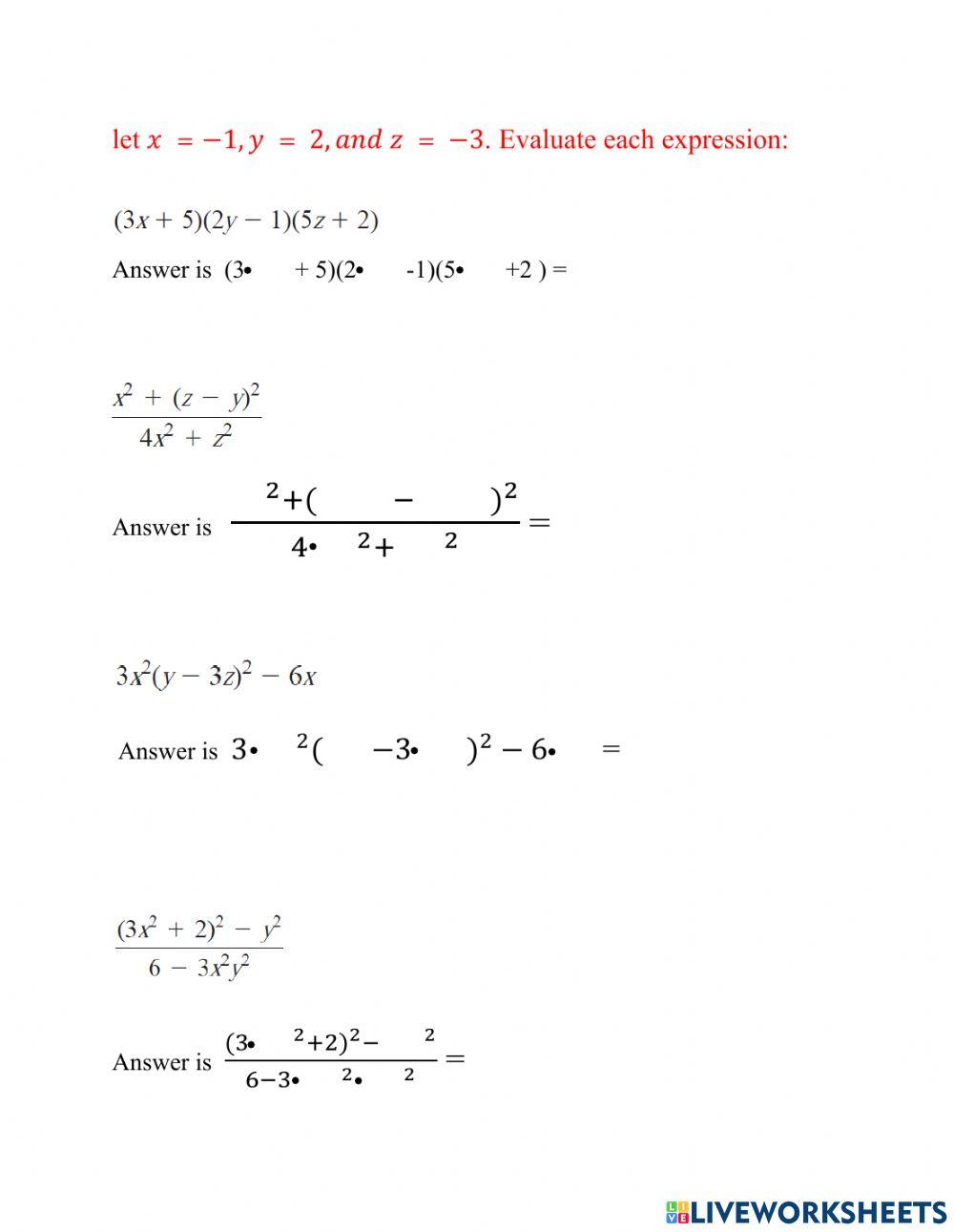 5.1 Fundamental Operations worksheet | Live Worksheets