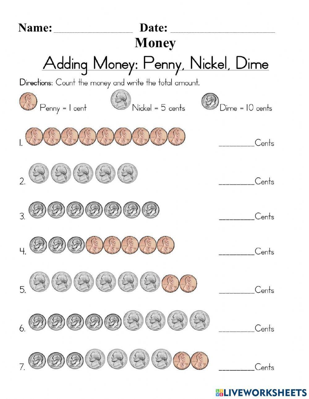 Money online exercise for Year 1 | Live Worksheets