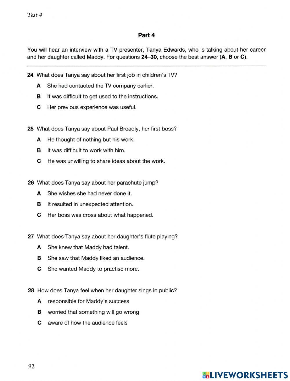 Listening Paper. worksheet | Live Worksheets