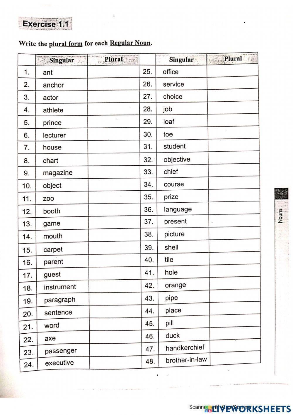 Nouns exercises | Free Interactive Worksheets | 1038914