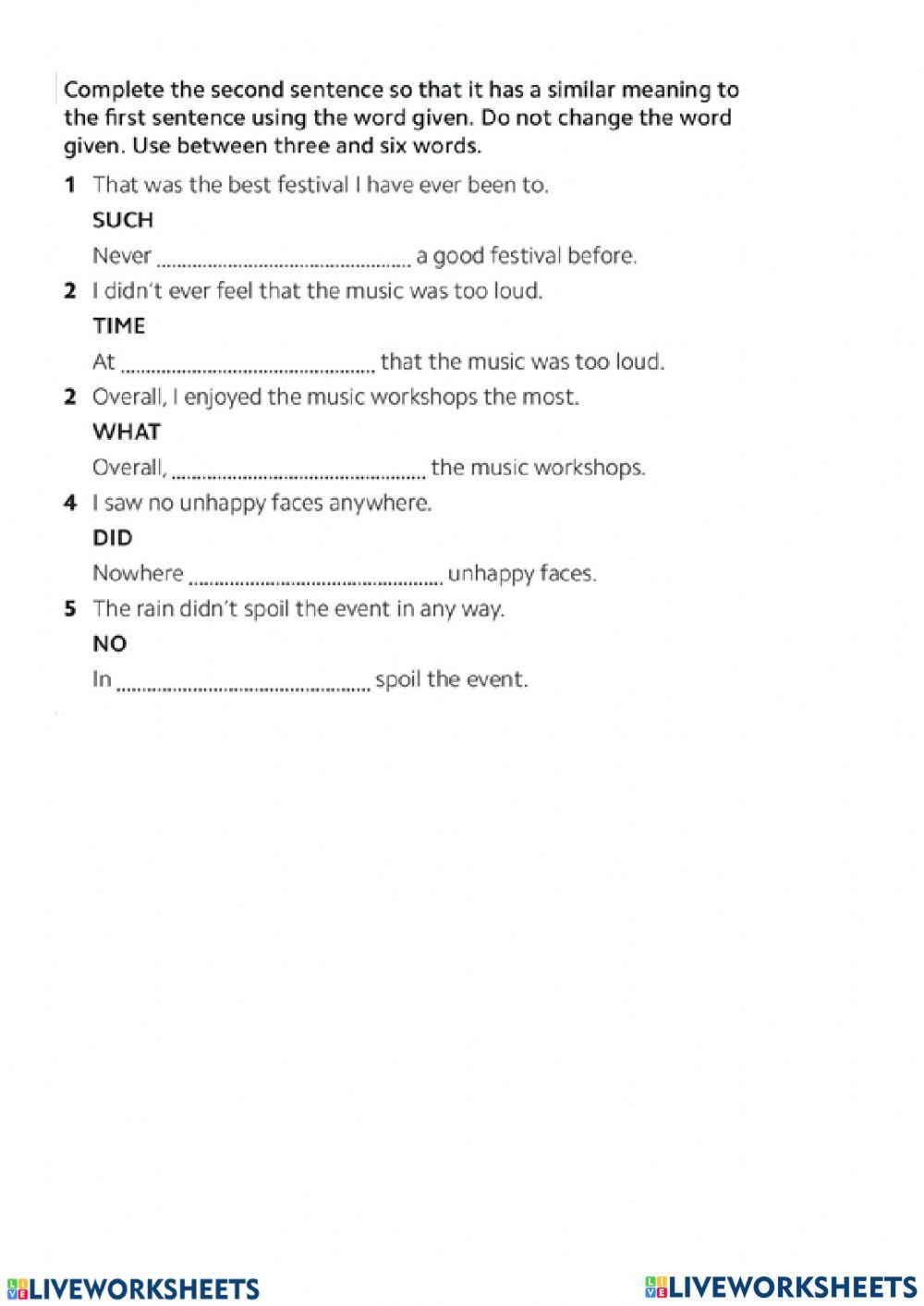 Rue 4 CAE worksheet | Live Worksheets