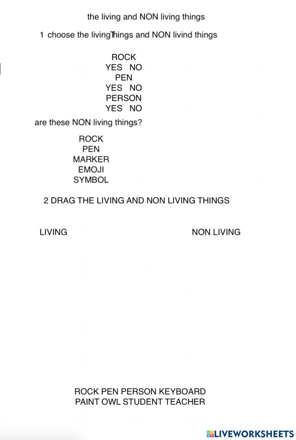 Living And Non Living Things Activity For Grade 3 Live Worksheets living-and-non-living-things-activity-for-grade-3-live-worksheets