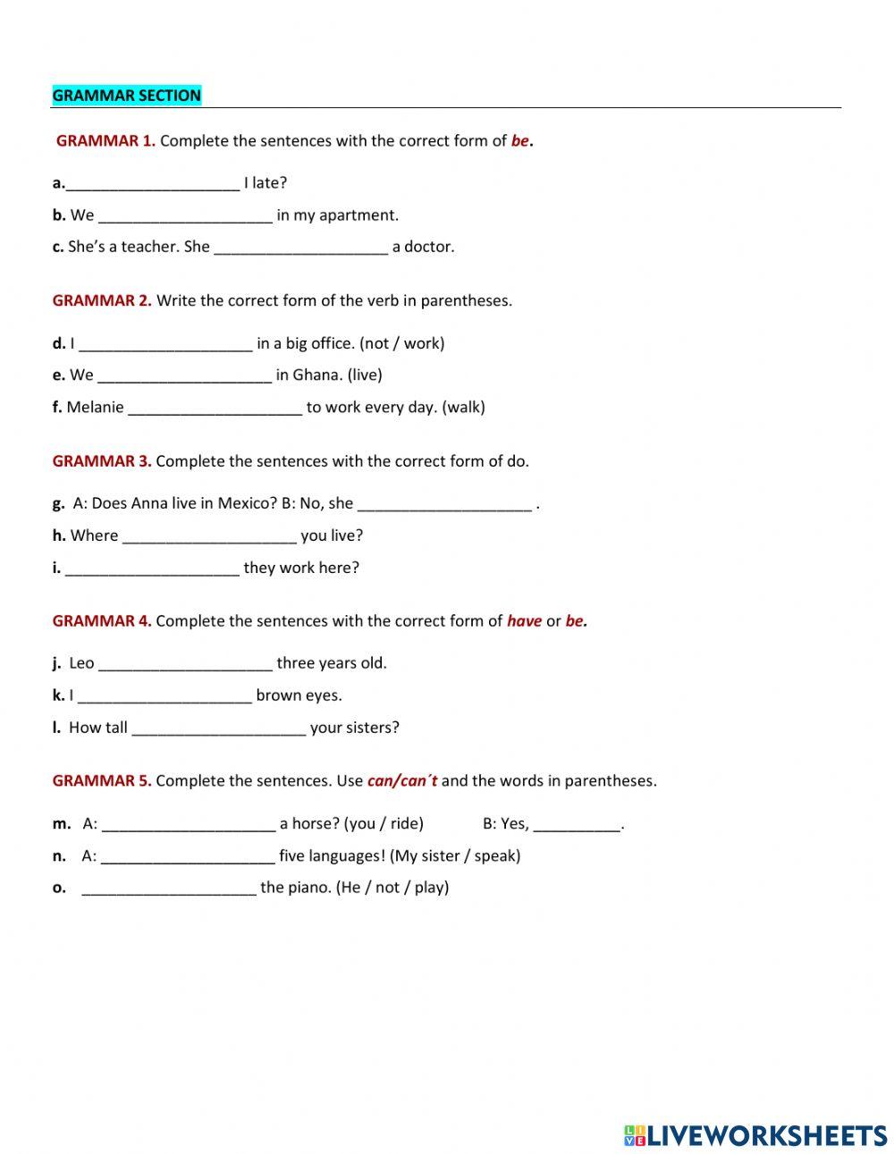 Midterm Level 2 online exercise for | Live Worksheets