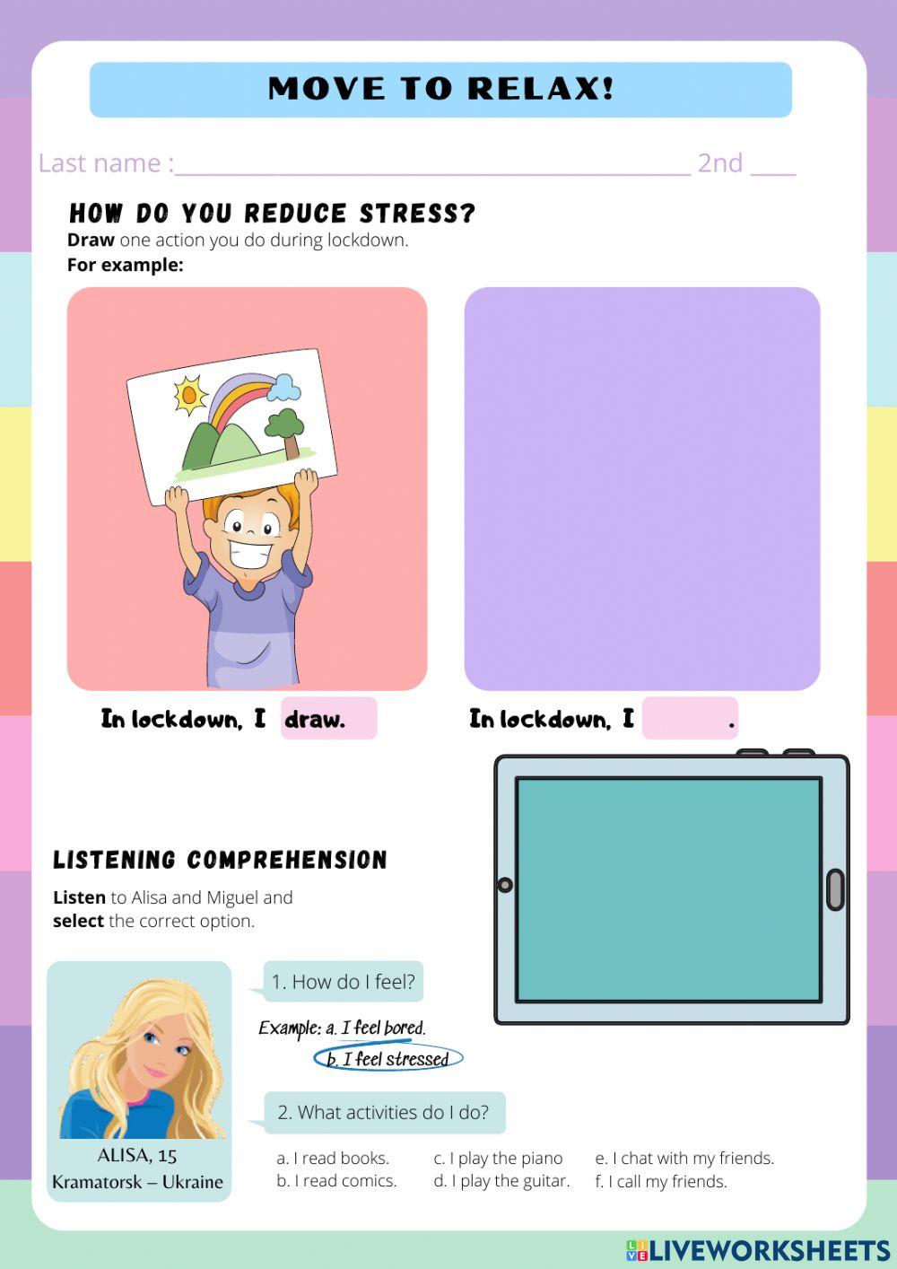 Move to Relax! worksheet | Live Worksheets