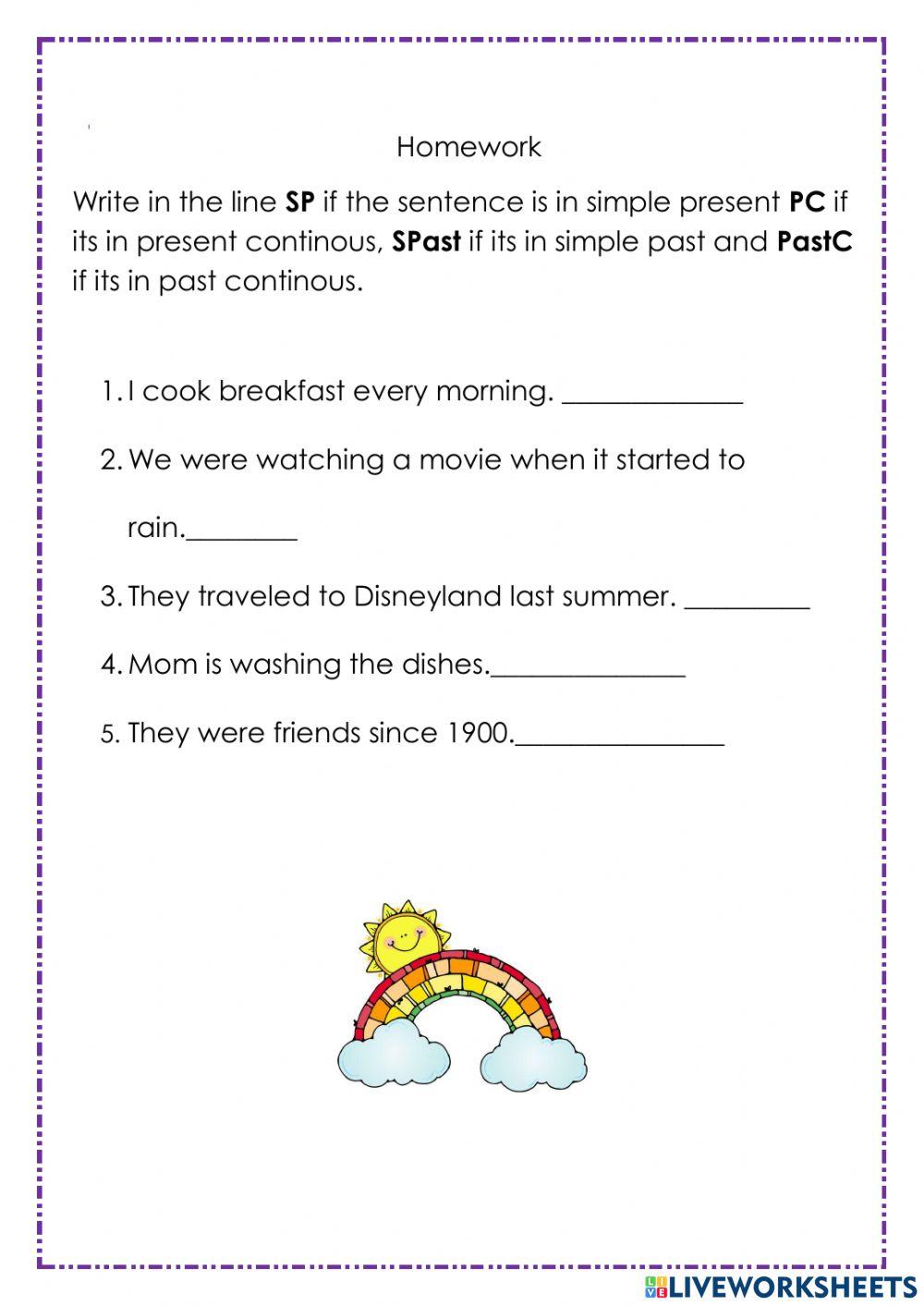 Tenses online exercise for 3rd | Live Worksheets
