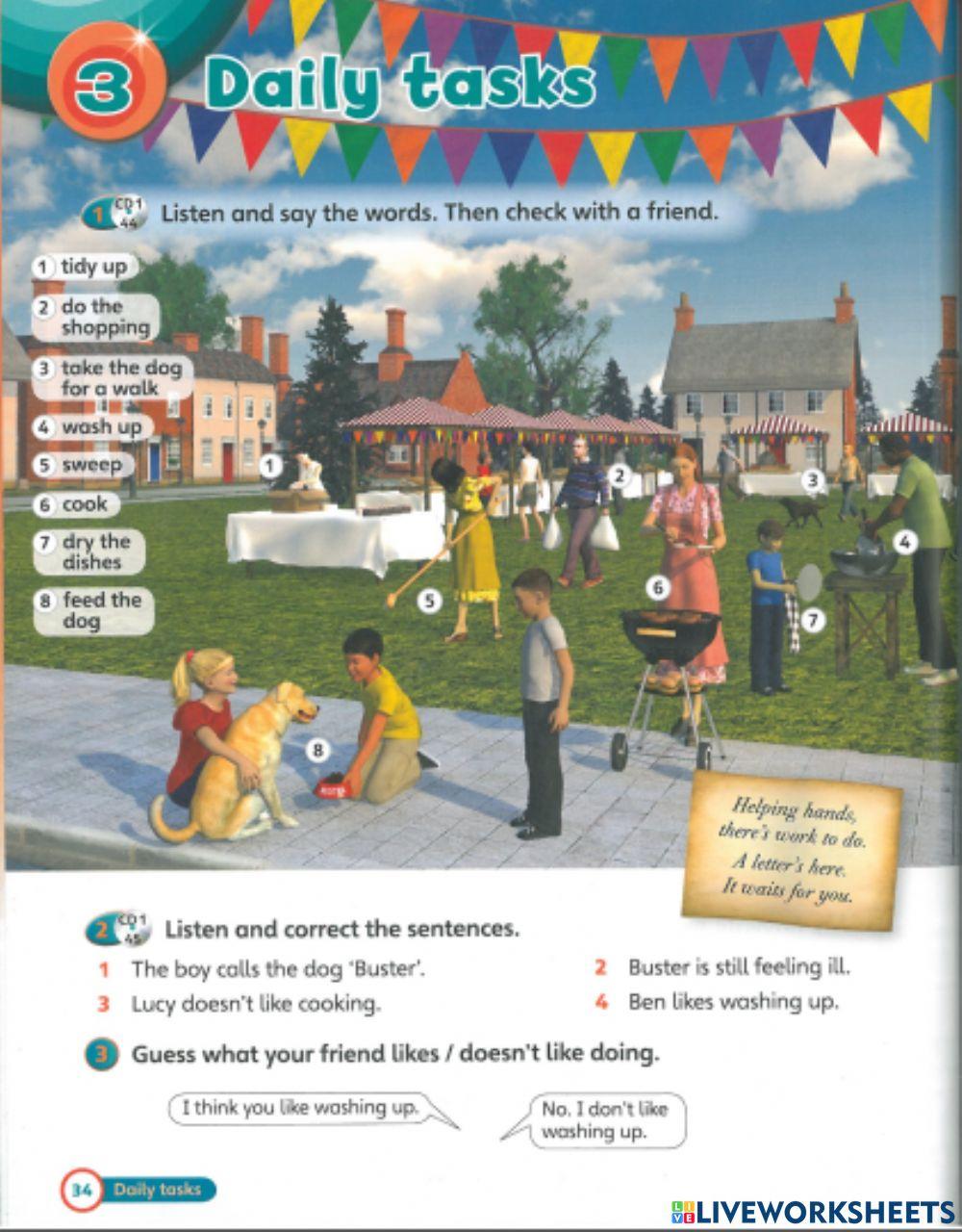 MariaMaceira | Super minds 3 Unit 3 Daily tasks.