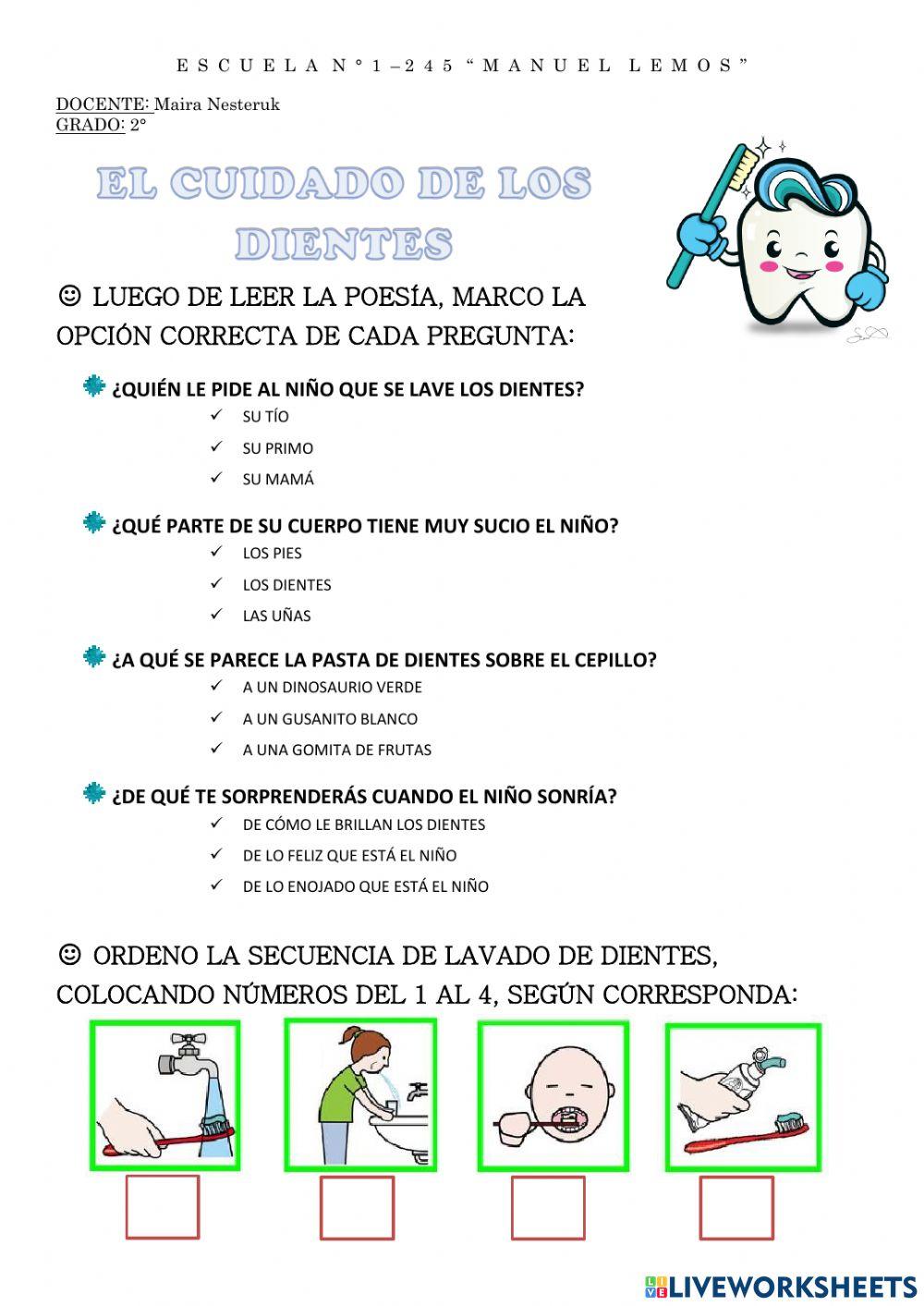 1040845 | Higiene bucal | MAIRANESTERUK | LiveWorksheets