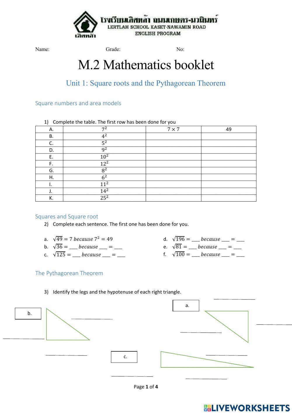 Grade 8 Term 1 - Booklet worksheet | Live Worksheets