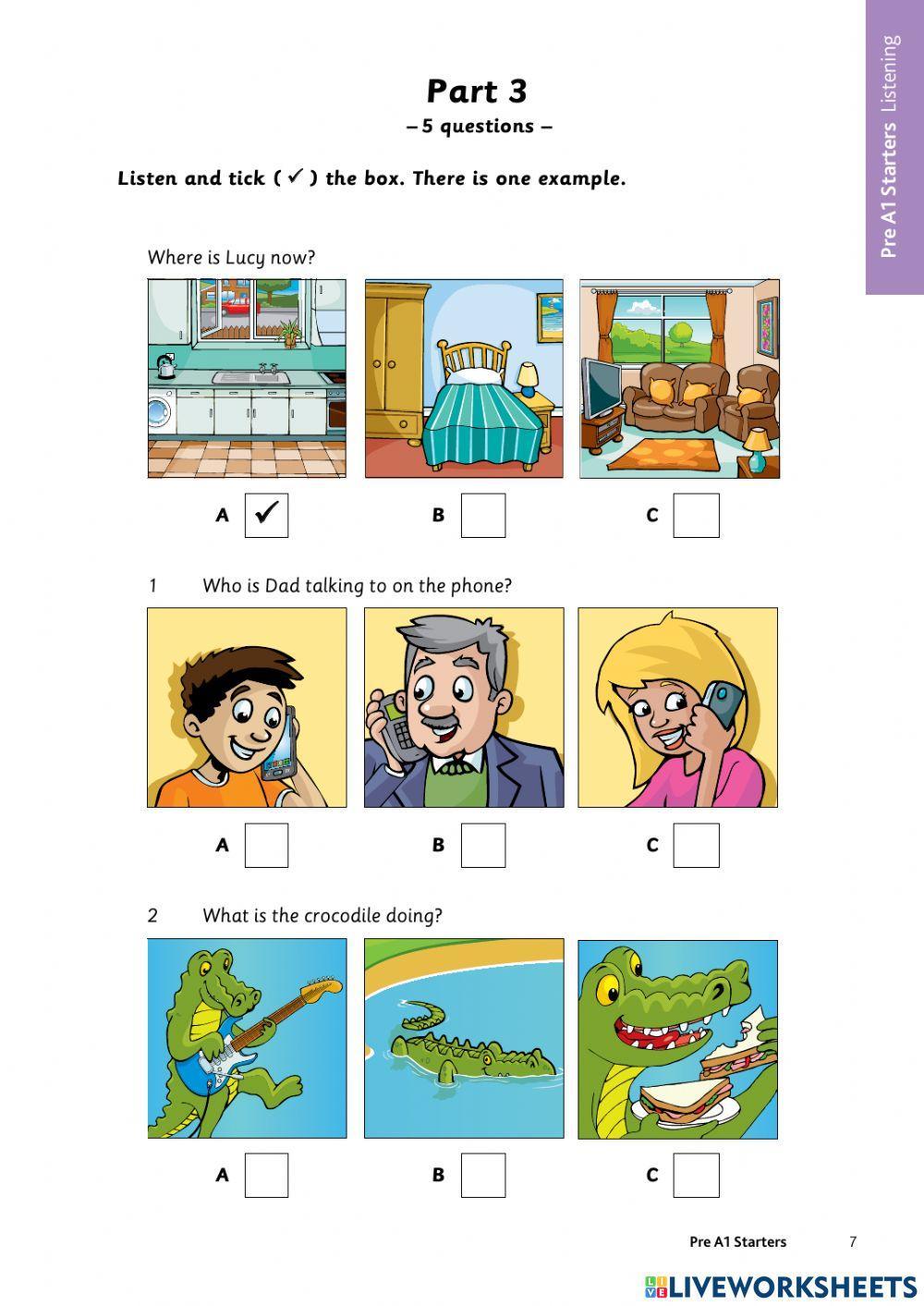 4th Grade Cambridge Starters Test 1 | GEORGE MIKE