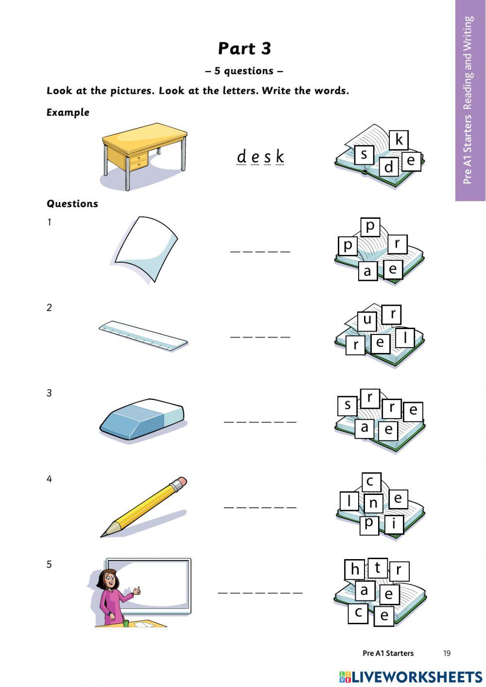 4th Grade Cambridge Starters Test 1 Reading And Writing 4th-grade-cambridge-starters-test-1-reading-and-writing