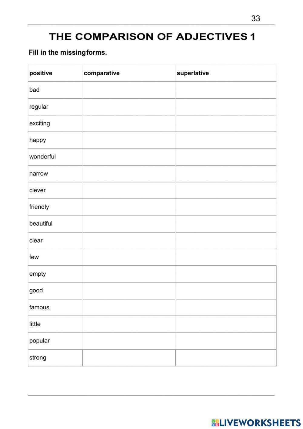 The comparison of adjectives 1 1103268 | mlenglish01