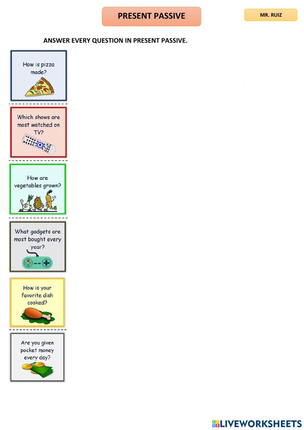 Present Passive | Eder Noel Ruiz | Live Worksheets