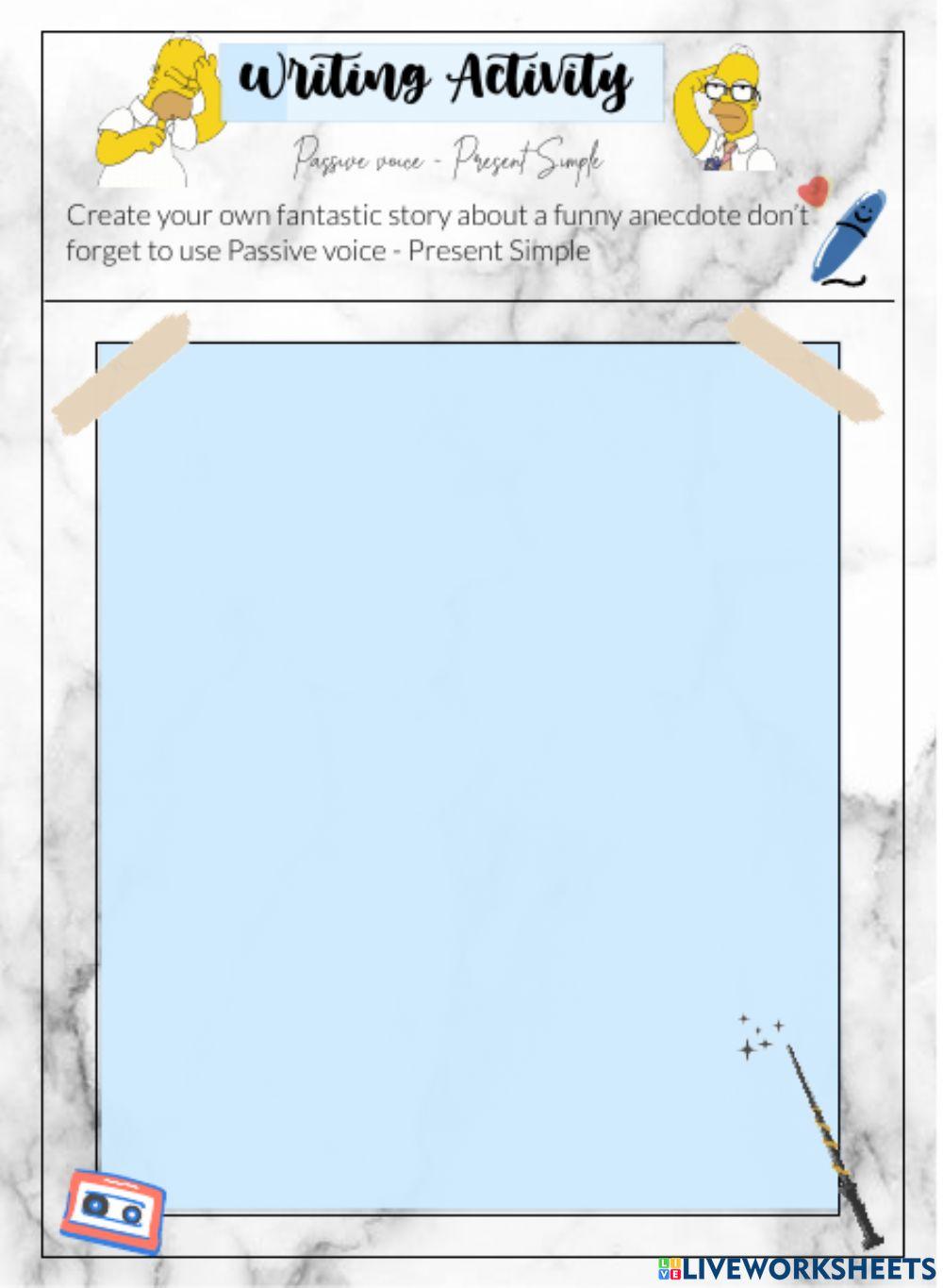 Passive Voice - Present simple. Writing Activity online exercise for ...