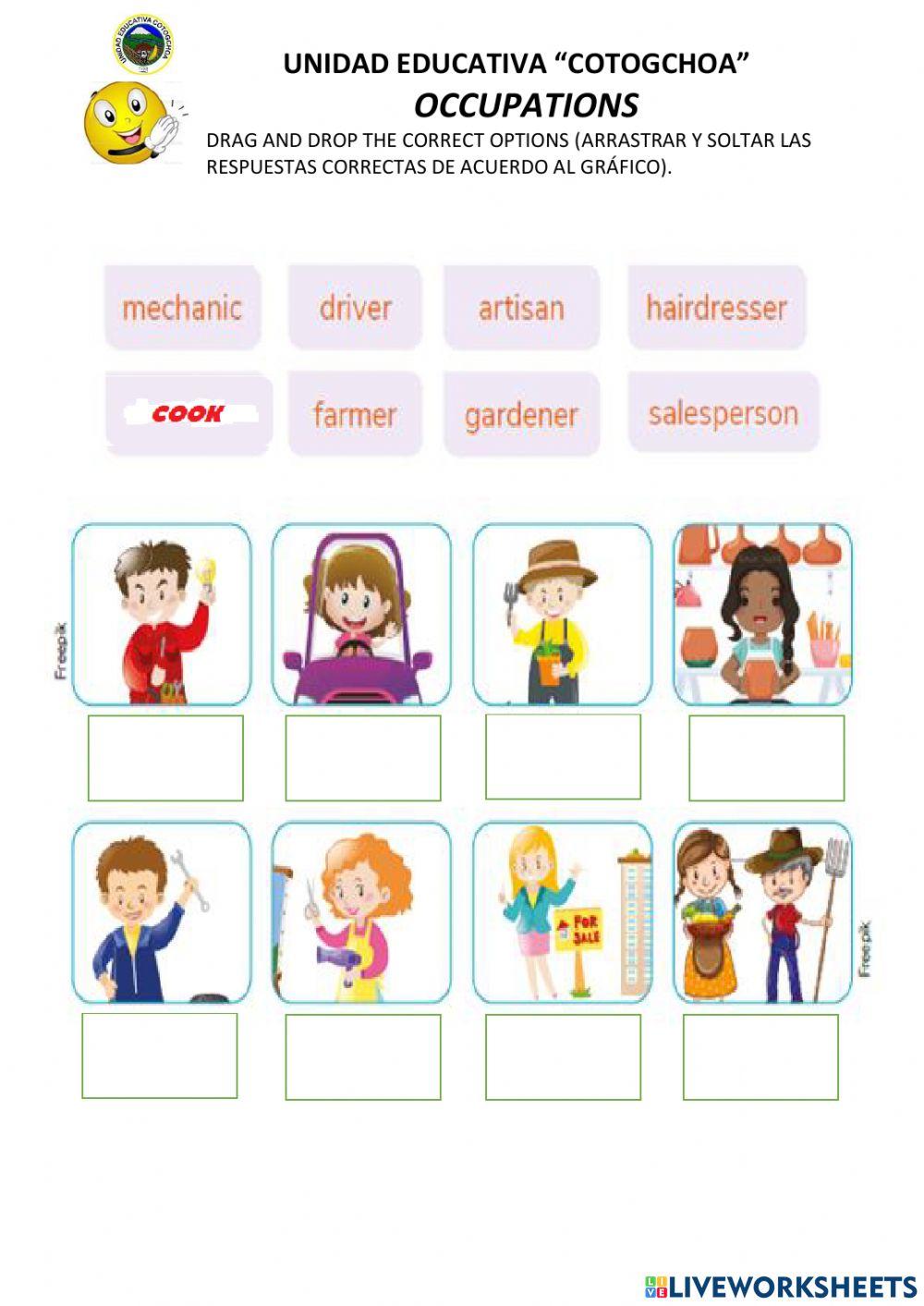 Occupations online exercise for SEVENTH | Live Worksheets