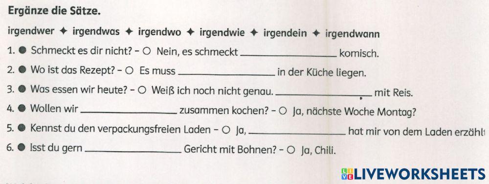 irgend- | Free Interactive Worksheets | 5037450