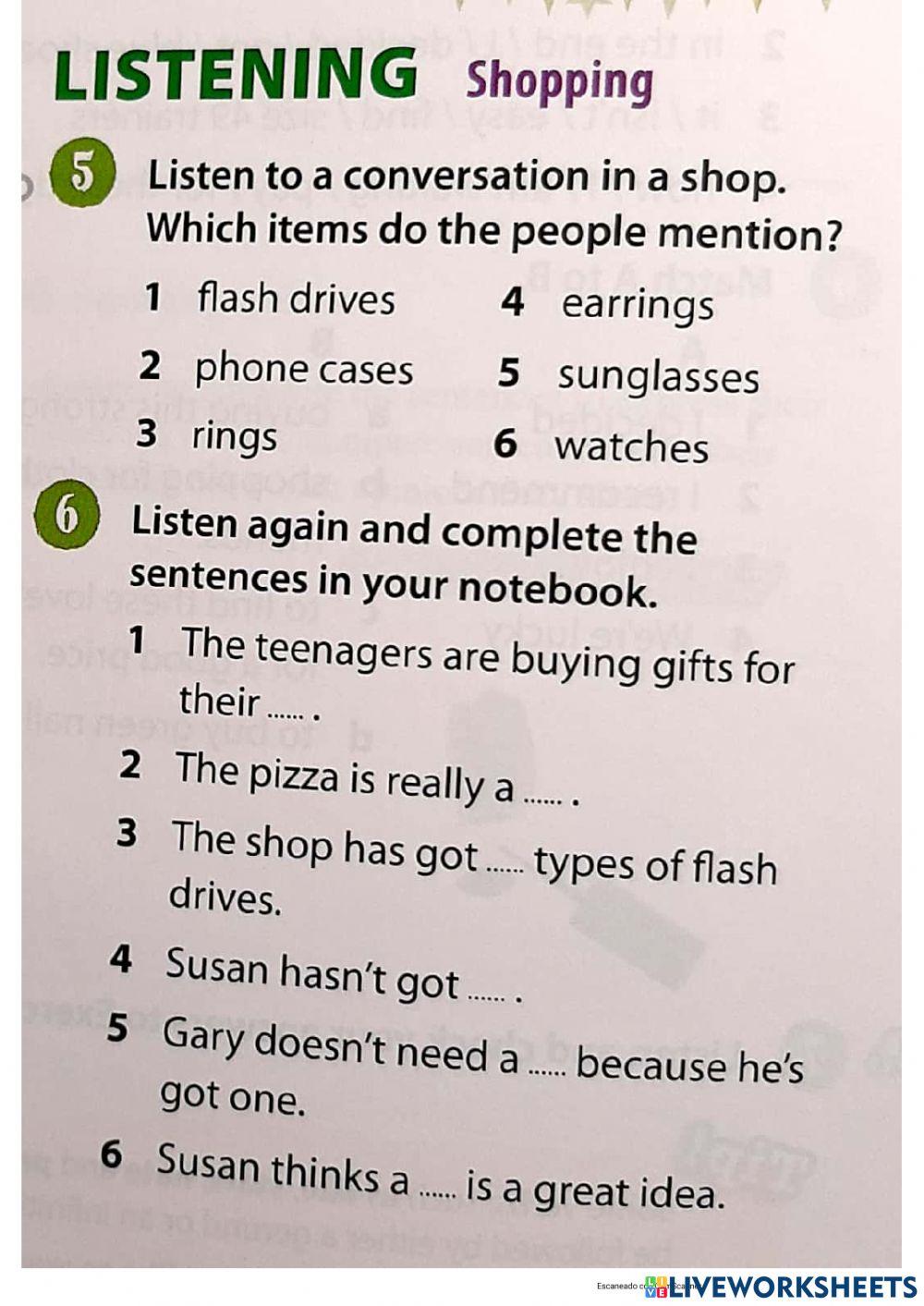 Listening Shopping Online Exercise For Live Worksheets listening-shopping-online-exercise-for-live-worksheets