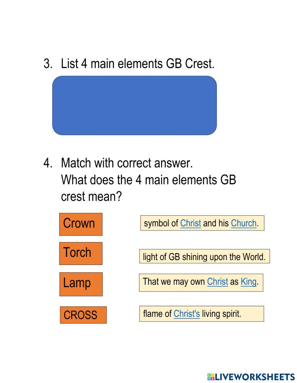 Quiz crest worksheet | Live Worksheets