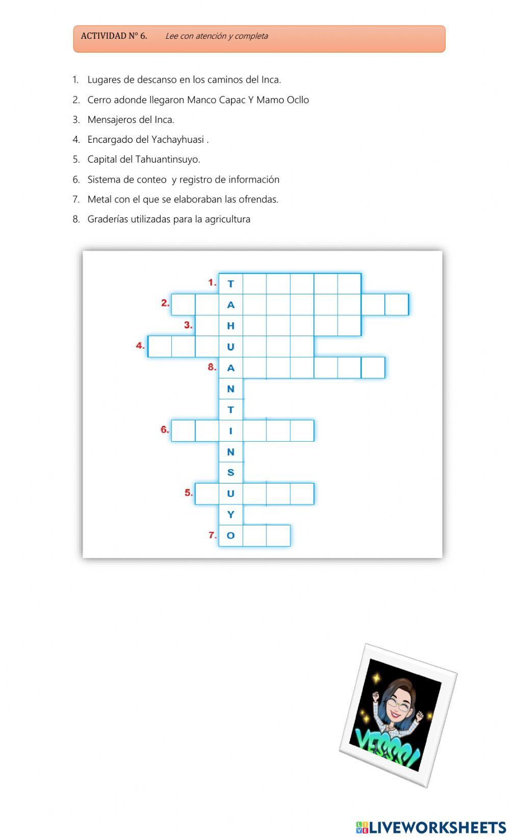 CULTURA - INCA- online exercise for | Live Worksheets
