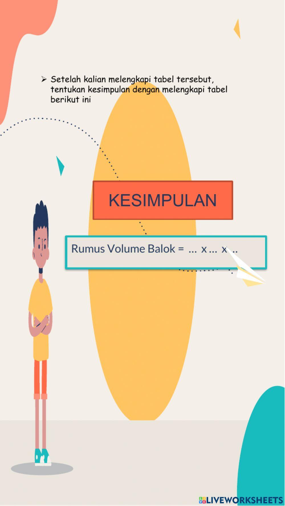 Menemukan rumus volume balok dengan kubus satuan worksheet | Live ...