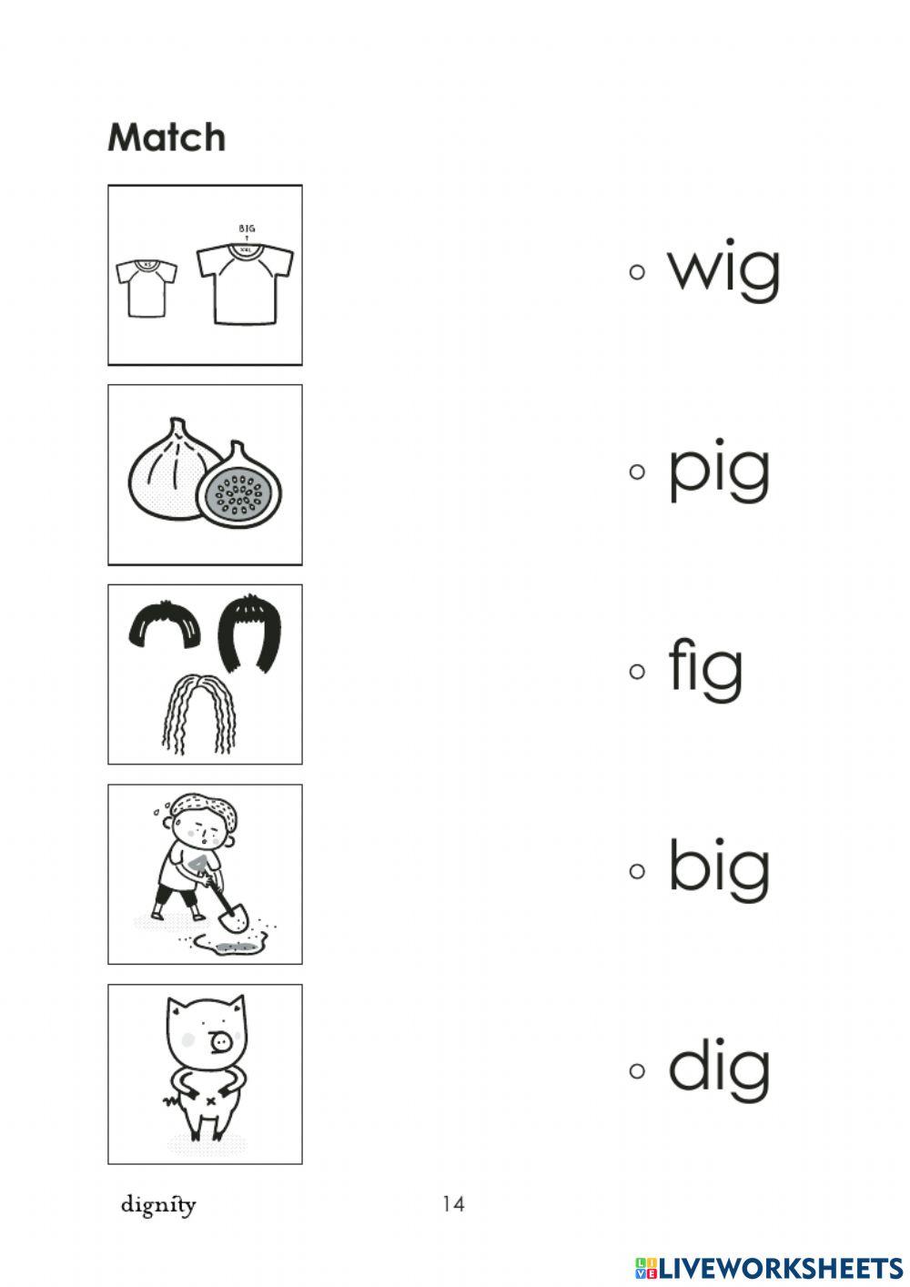 'ig' workheet 2 worksheet | Live Worksheets