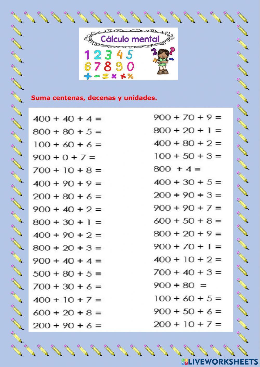 Calculo Mental Sumas Decenas Y Unidades 3 Imagenes Educativas – Lights ... Calculo Mental Sumas Decenas Y Unidades 3 Imagenes Educativas – Lights ...