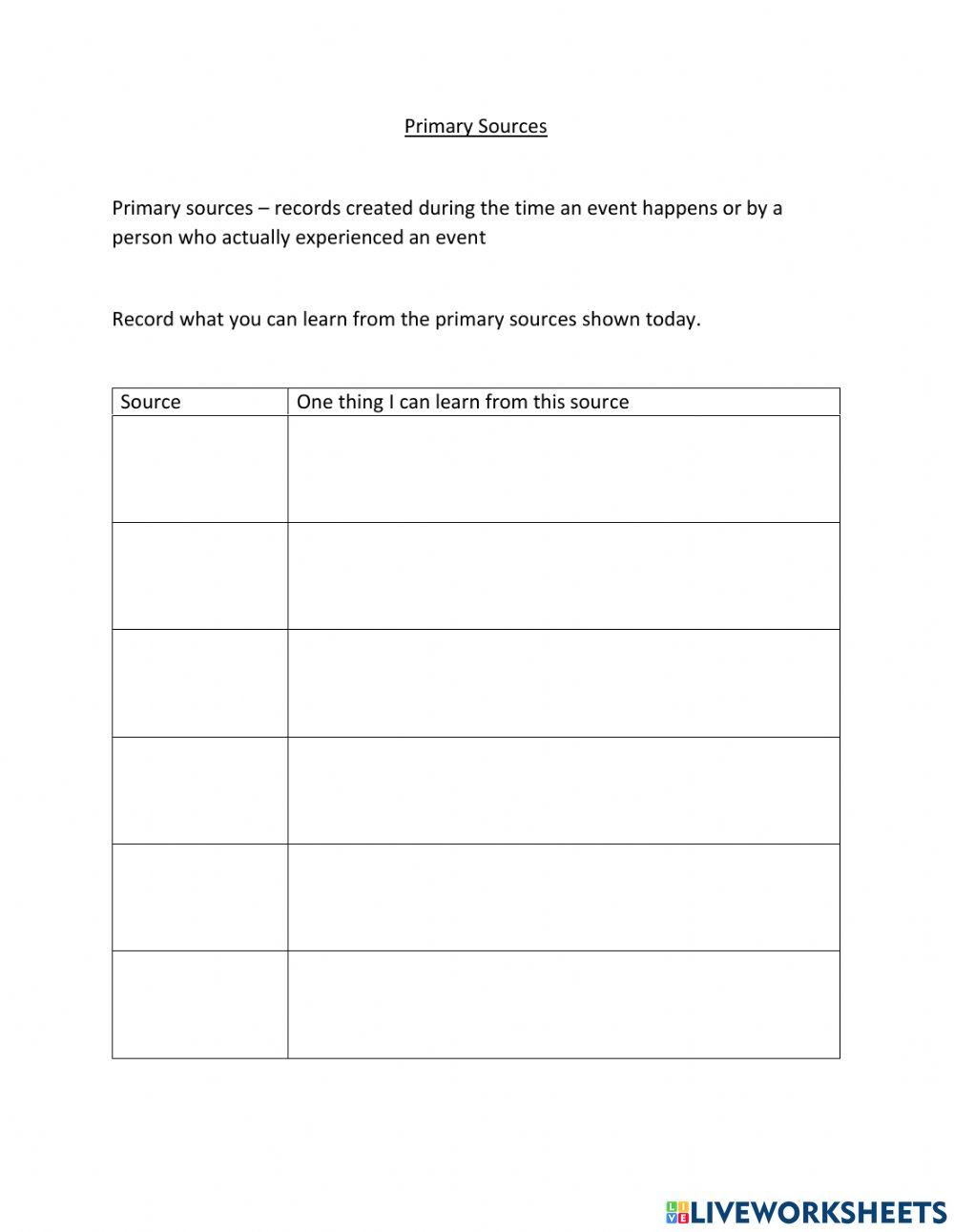 Learning from Primary Sources 1044136 | Renee Murphy