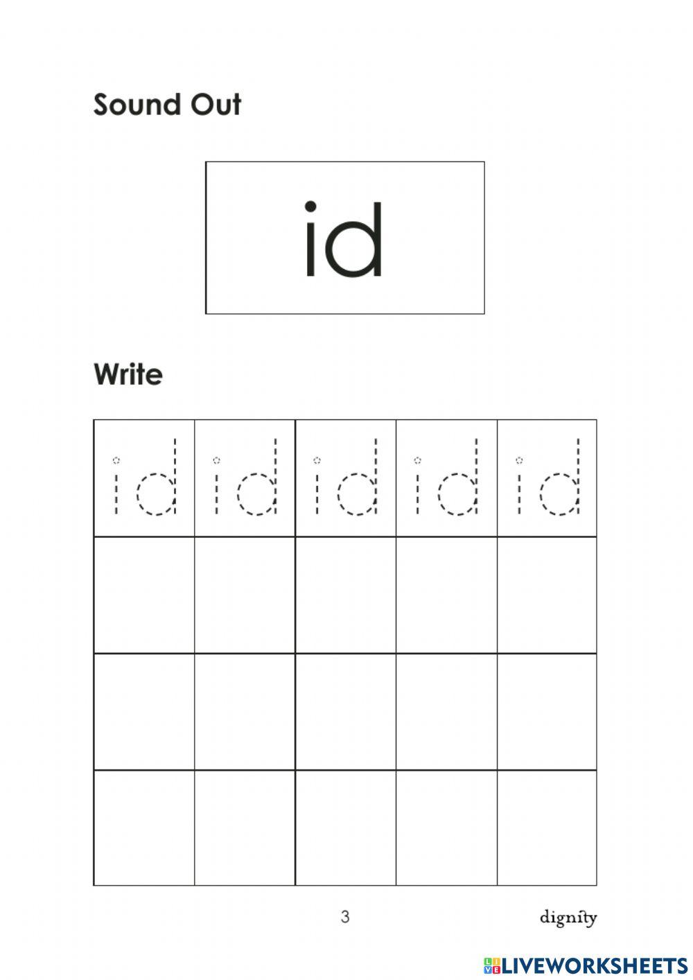 'id' worksheet 1 worksheet | Live Worksheets