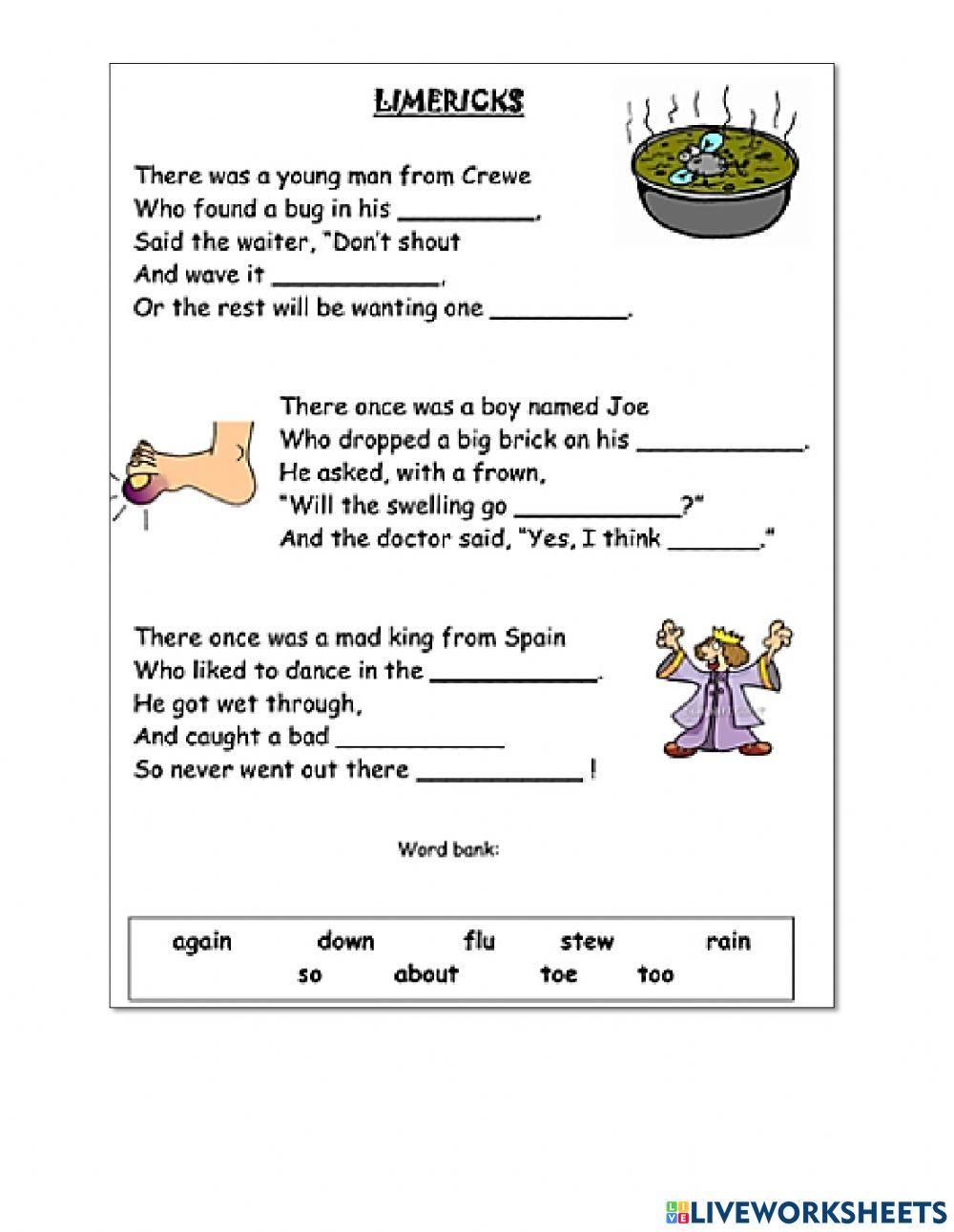 Limerick | Free Interactive Worksheets | 1044273
