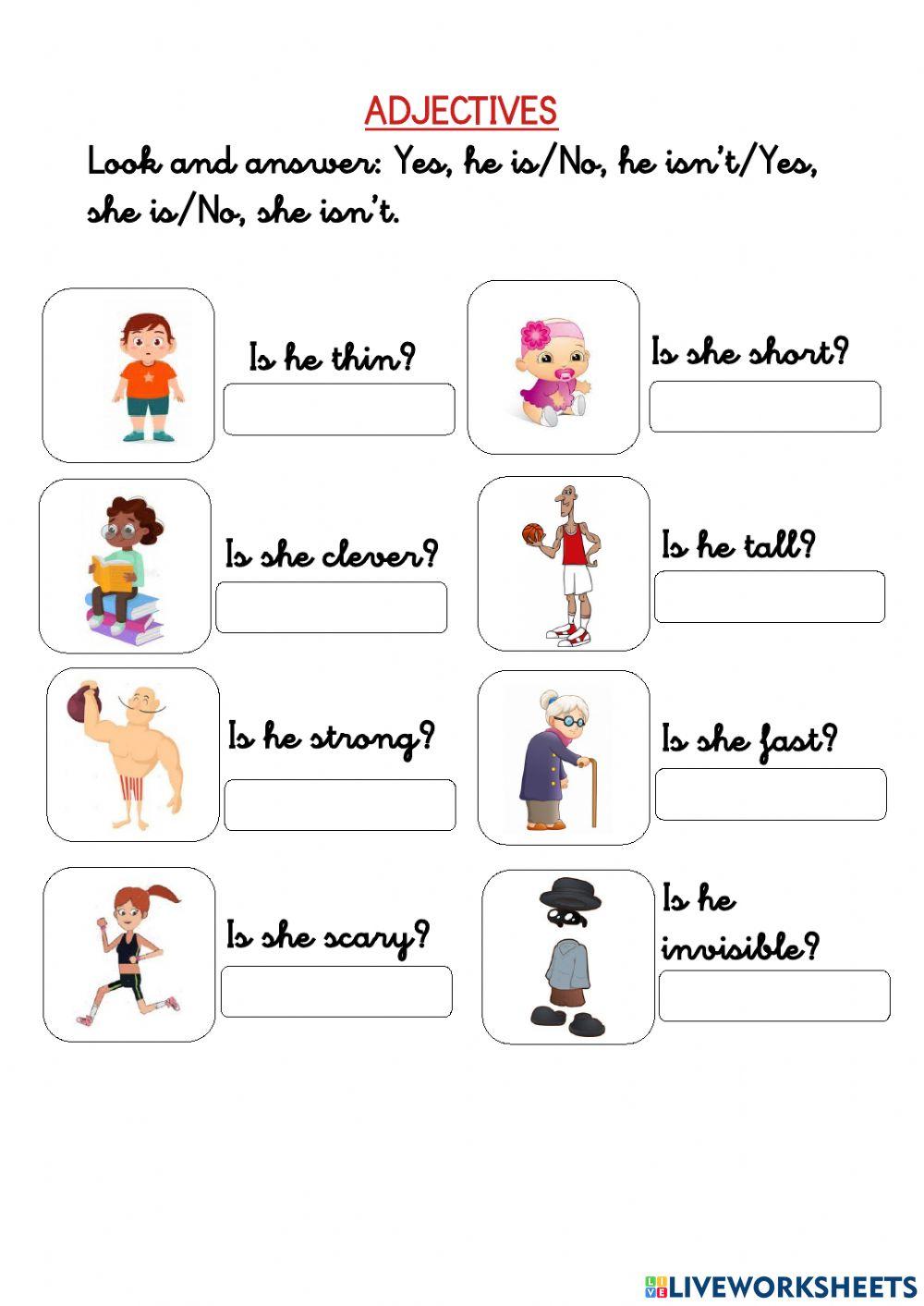 Adjectives online exercise for Grade 2 | Live Worksheets