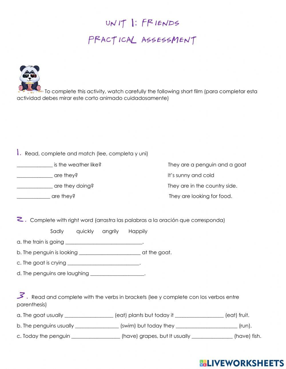 Unit 1 - Funny film worksheet | Live Worksheets