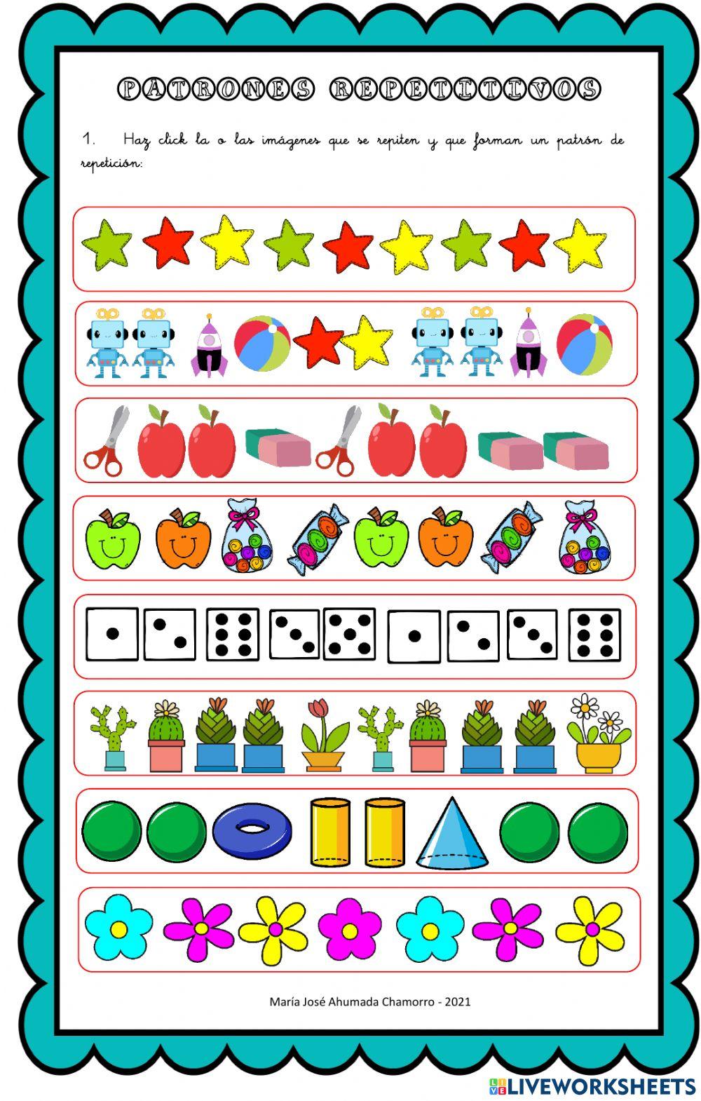 1.patrones repetitivos worksheet | Live Worksheets