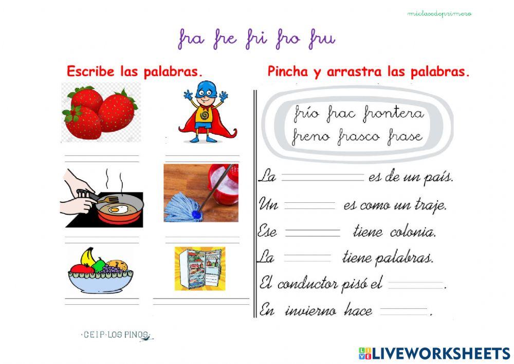 Fra, fre, fri, … | Free Interactive Worksheets | 1044883