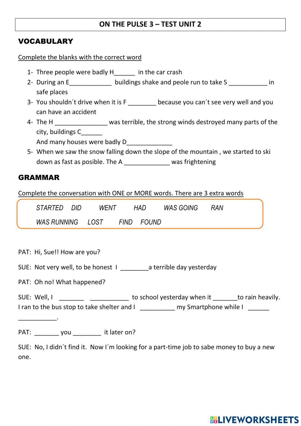 On the pulse 3 … | Free Interactive Worksheets | 1044900