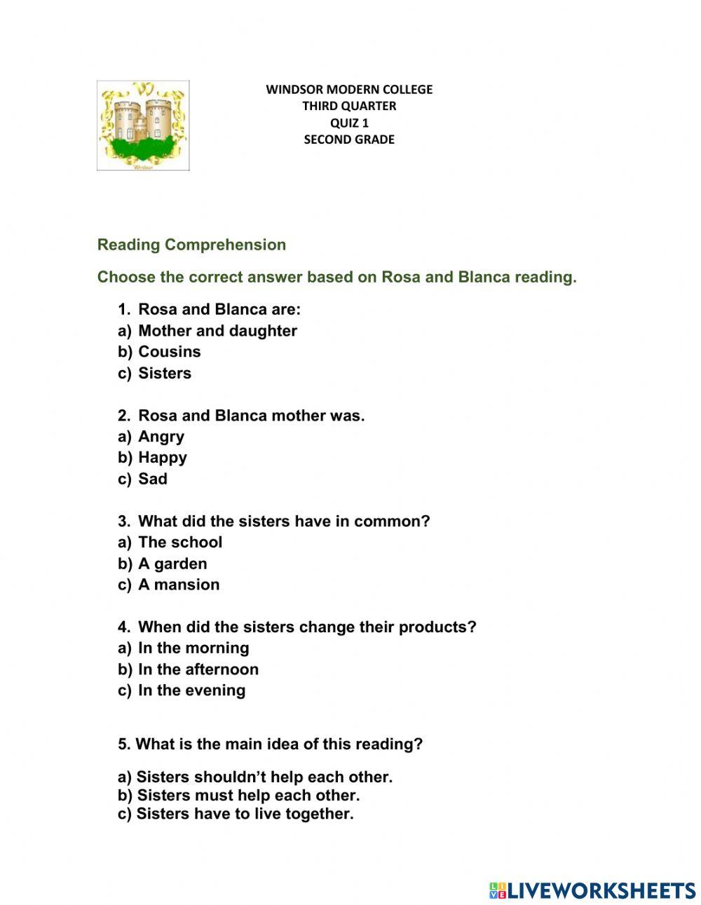 Examen 3Q 1 worksheet | Live Worksheets