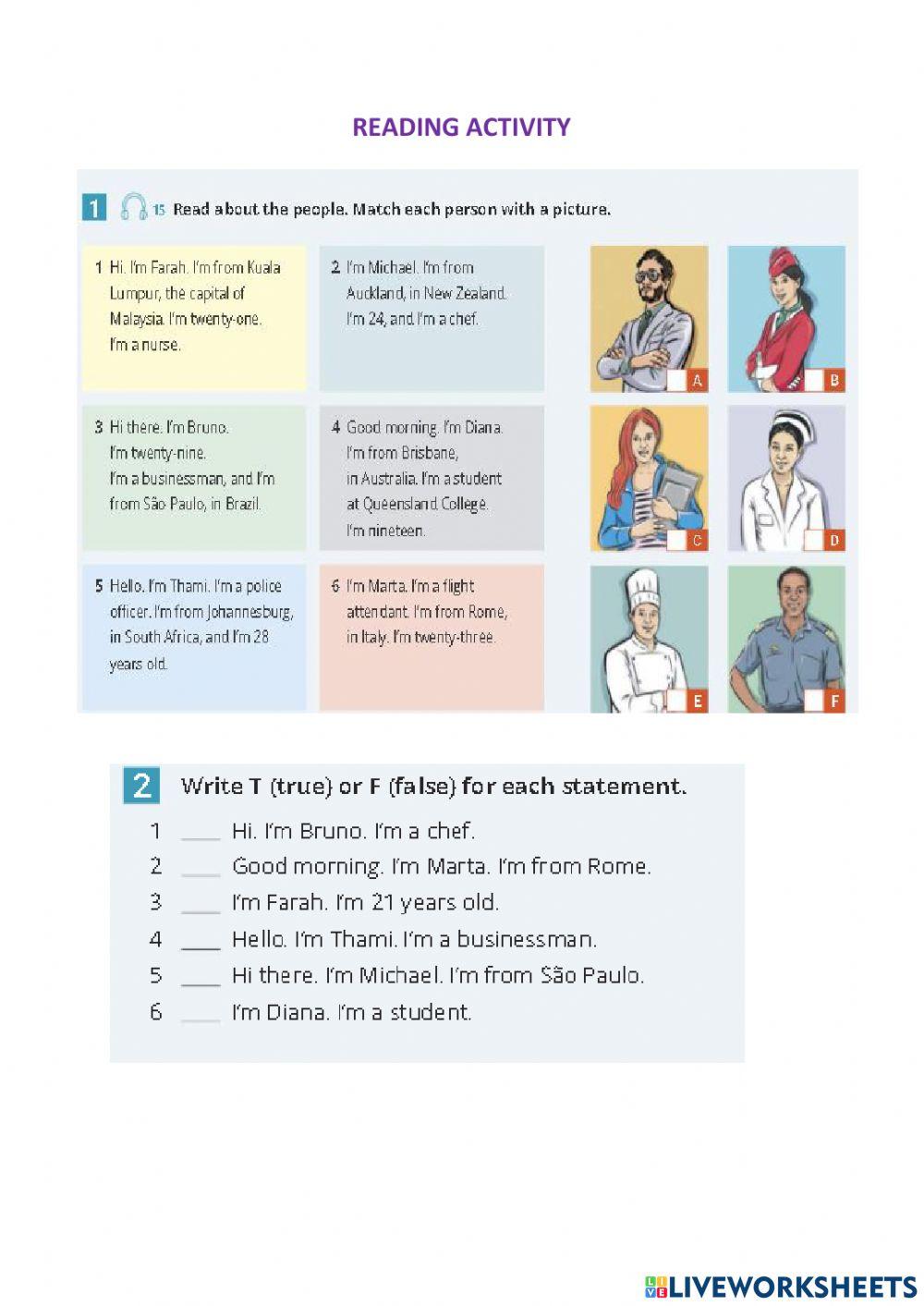 6569910 | Reading activity | alicia | LiveWorksheets