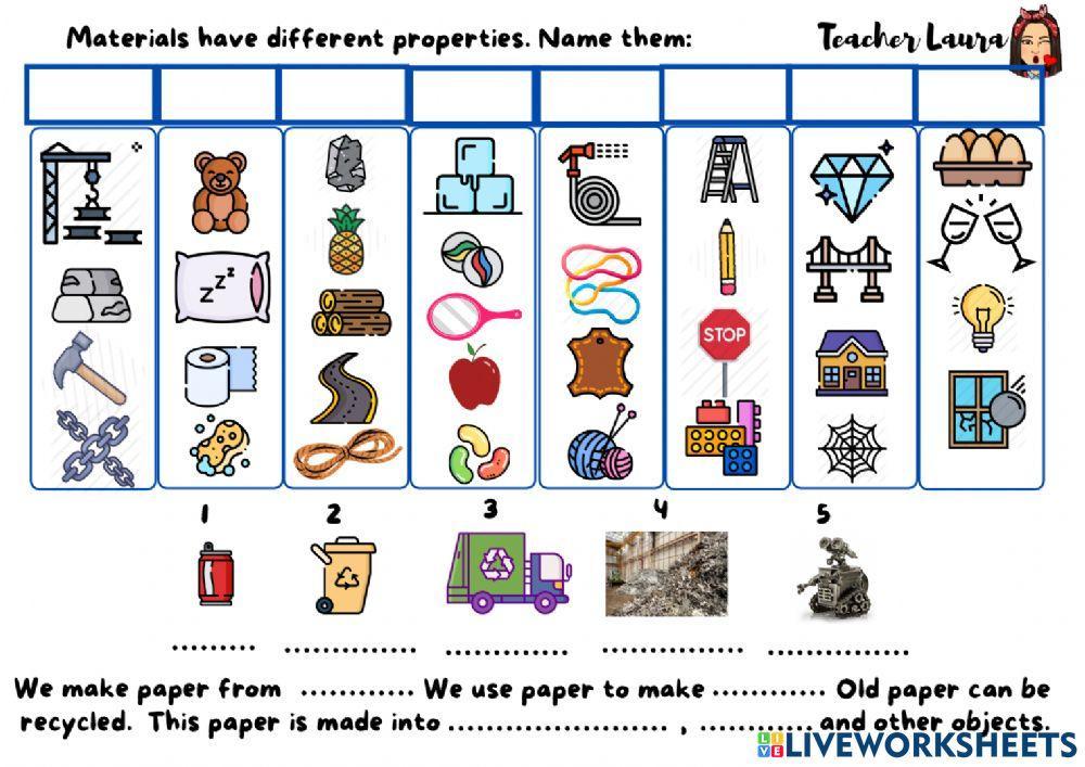 Unit 5:Materials worksheet | Live Worksheets
