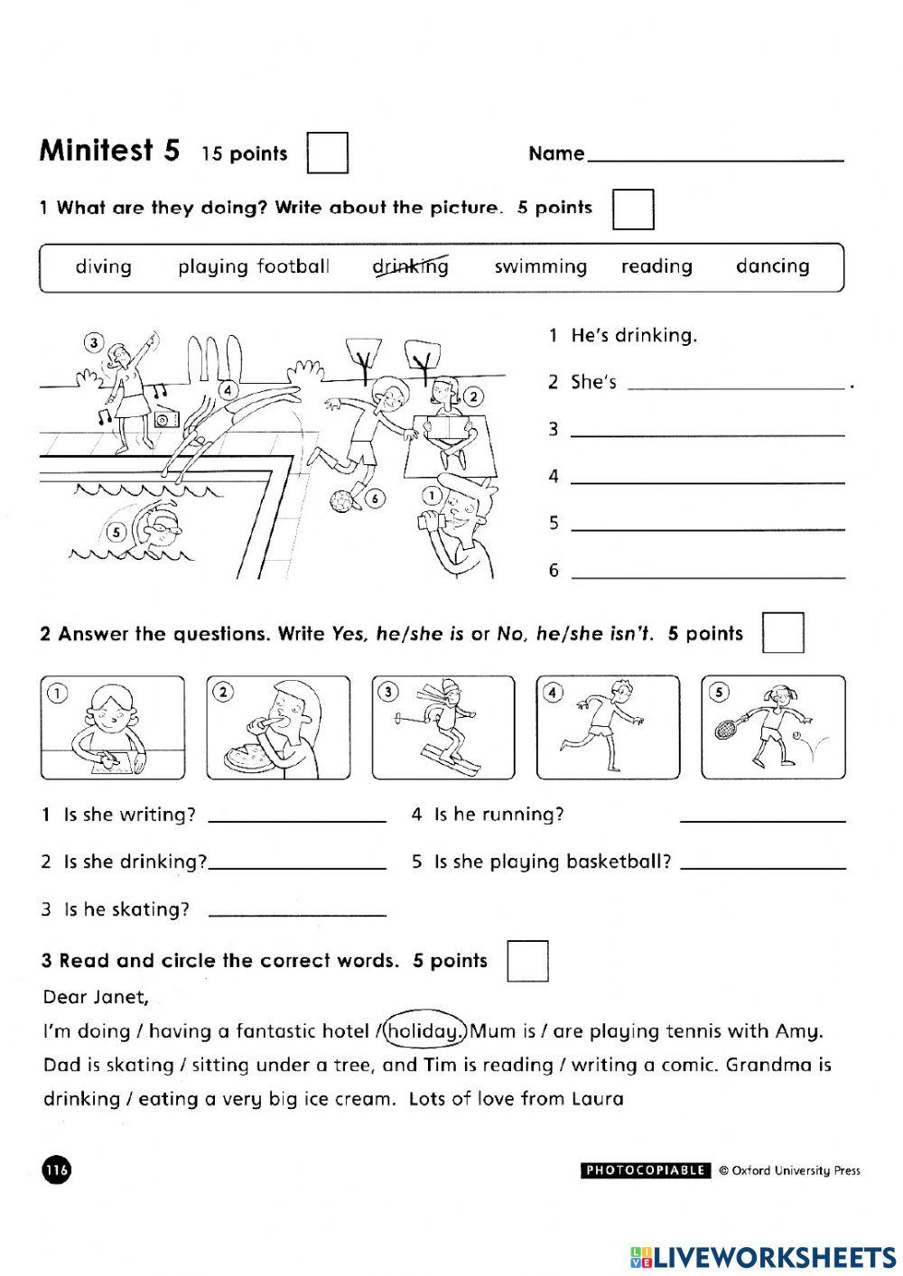 Chit Chat 2 - Unit 5 Minitest | bendova_p | Live