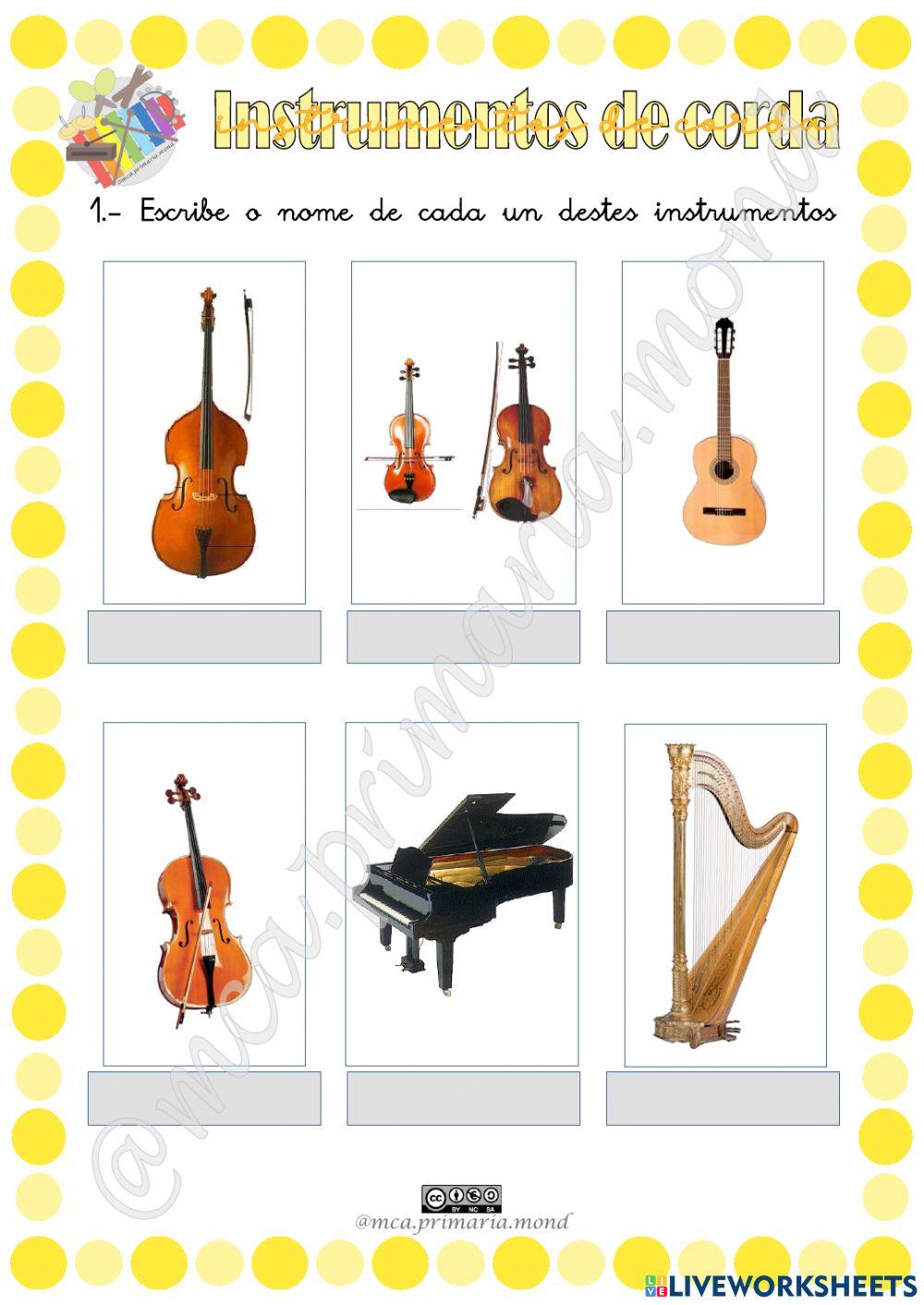 Instrumentos de corda-3 worksheet | Live Worksheets