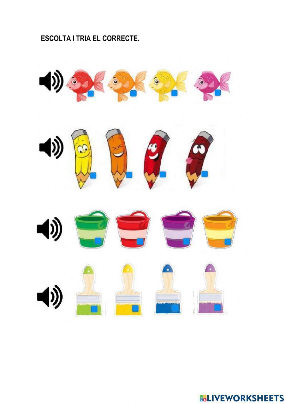 Els colors 4 worksheet | Live Worksheets