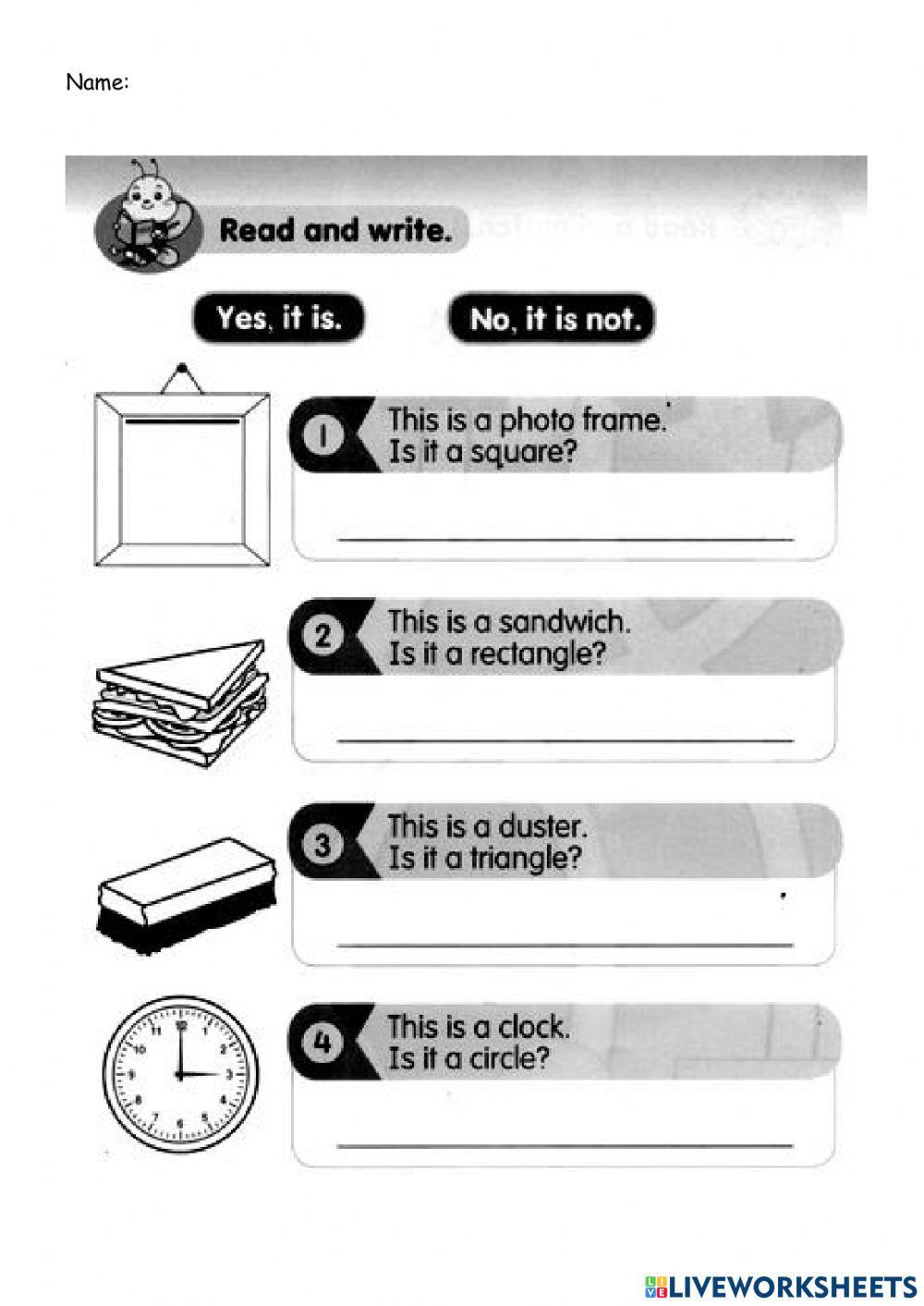 Shapes online exercise for year 3 | Live Worksheets