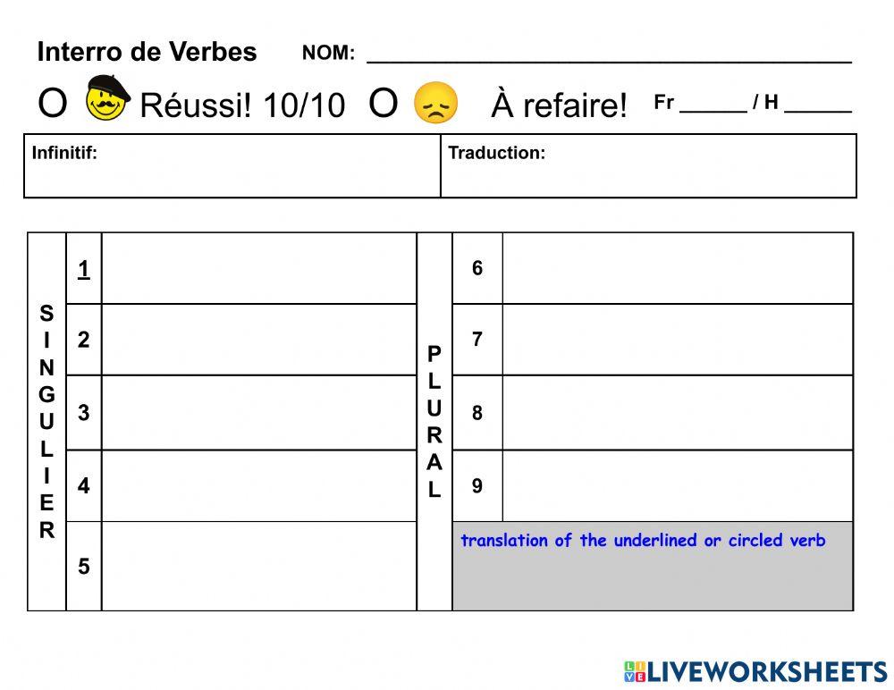 Interro du verbe être (1) worksheet | Live Worksheets