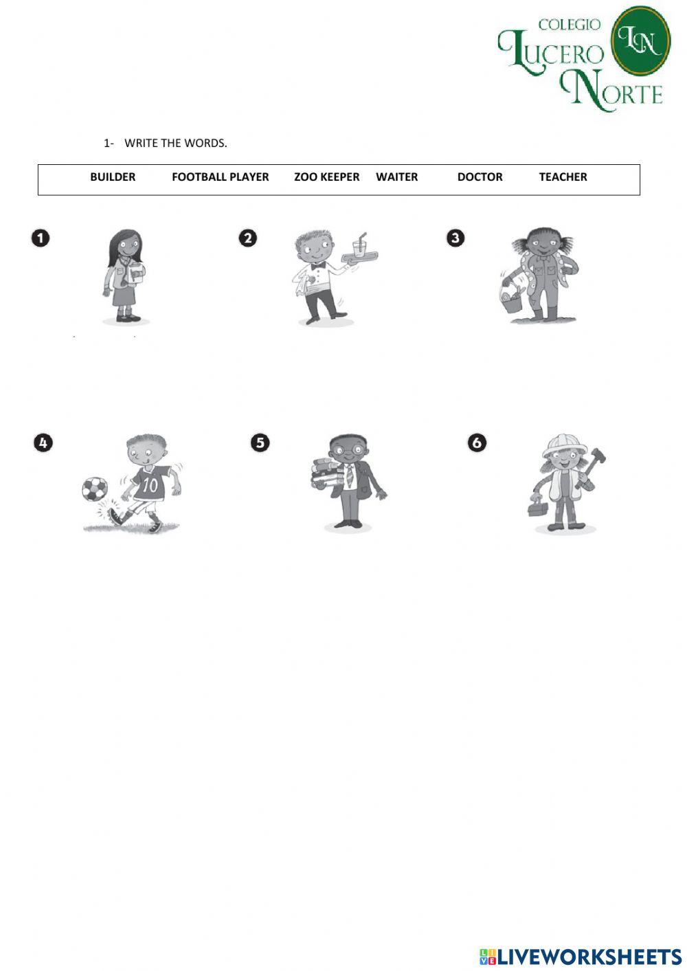 Jobs online exercise for 2nd grade | Live Worksheets