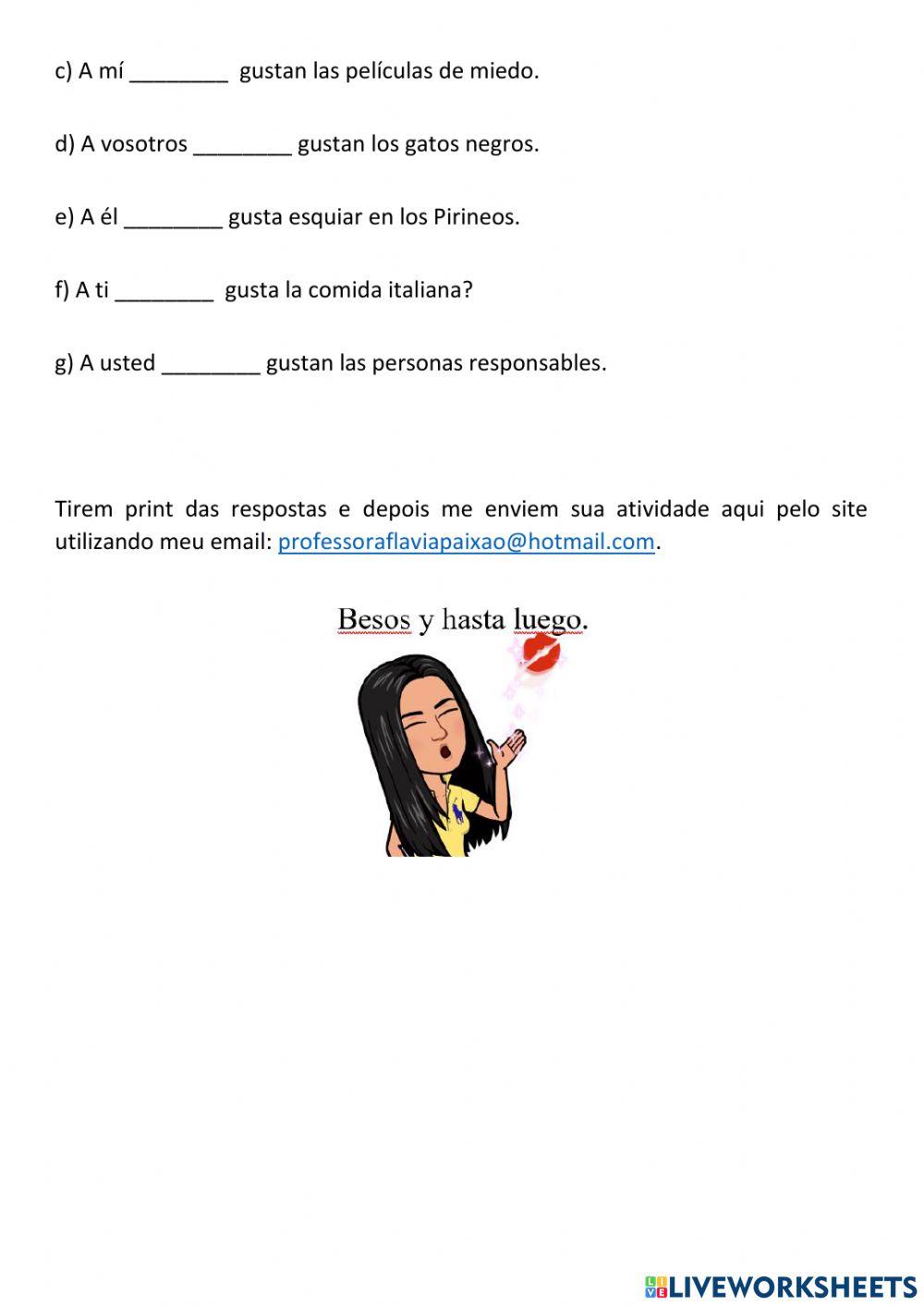 Repaso gustar | Free Interactive Worksheets | 968570