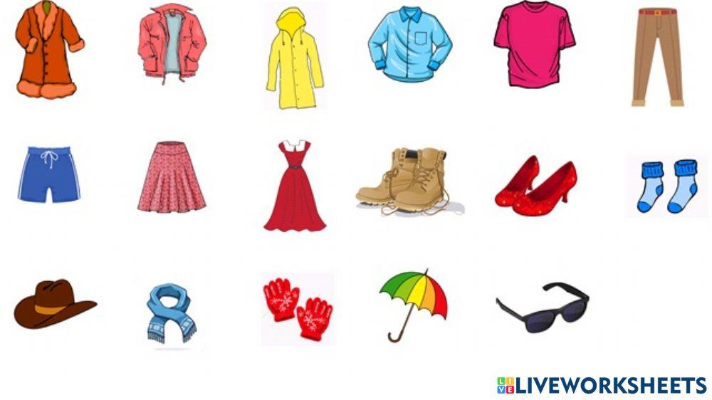 Clothes online exercise for grade 3 | Live Worksheets