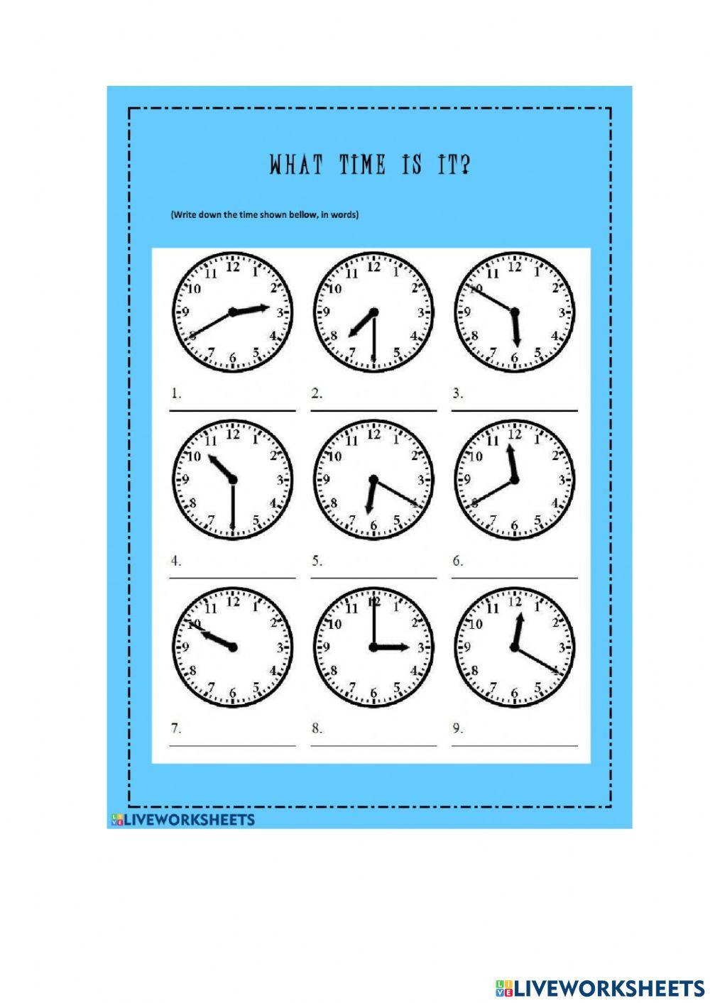 Time online exercise for SECONDARY | Live Worksheets